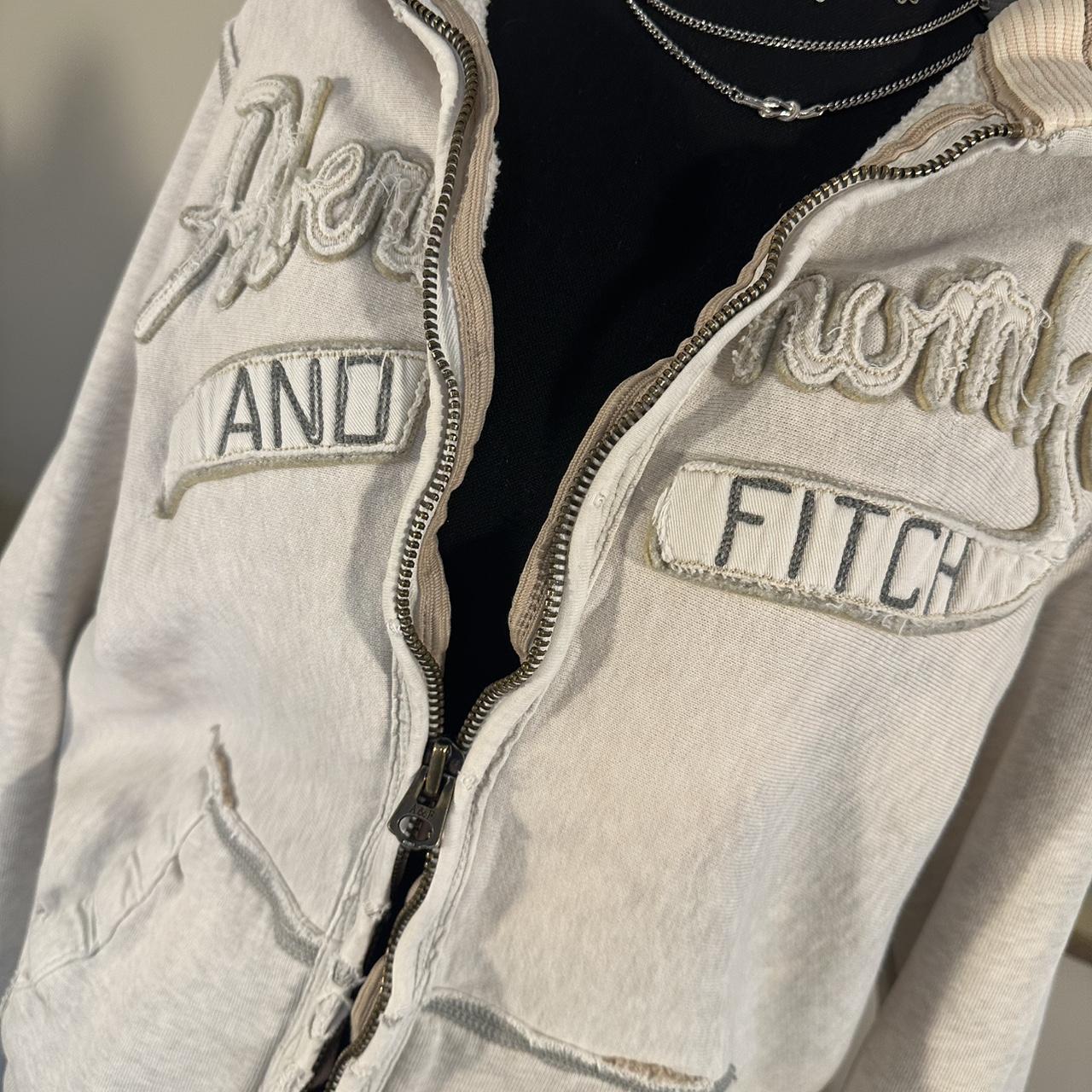 Grey vintage Abercrombie & Fitch zip up hoodie Heavy... - Depop