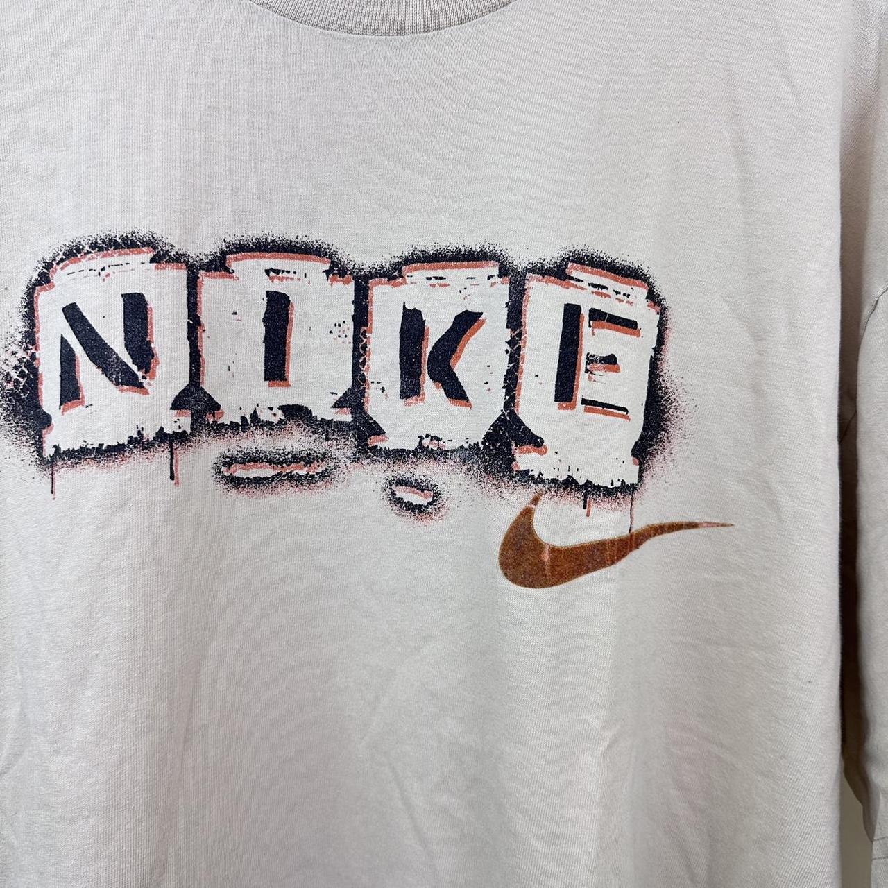 Vintage Nike Graphic Tee Distressed Large - Depop