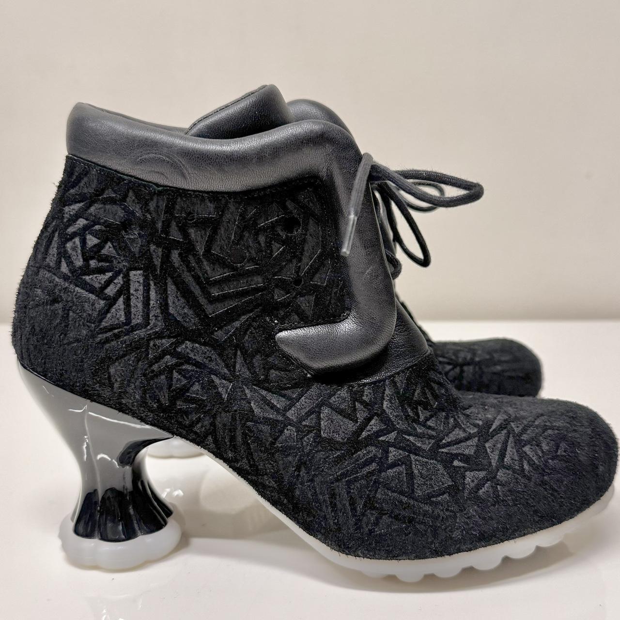 John Fluevog Suede / leather Lace Geometric Patten... - Depop