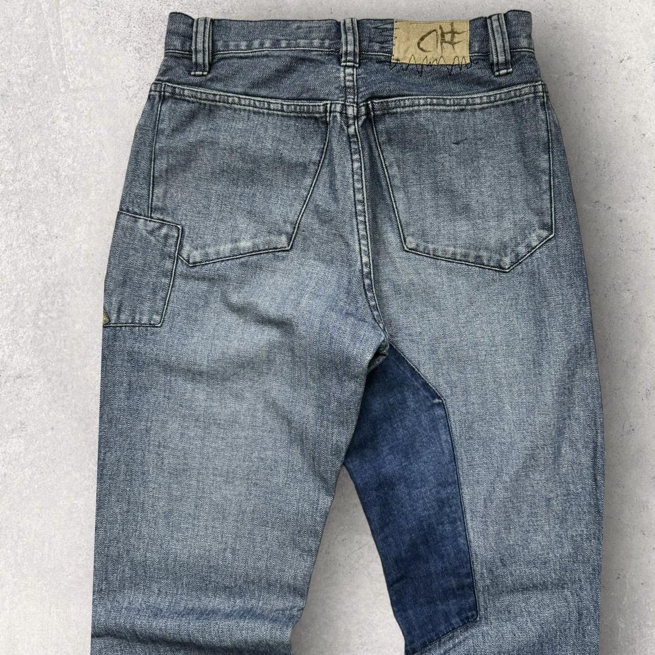 Y2K Alphanumeric Skateboard Denim Size 28 - Depop