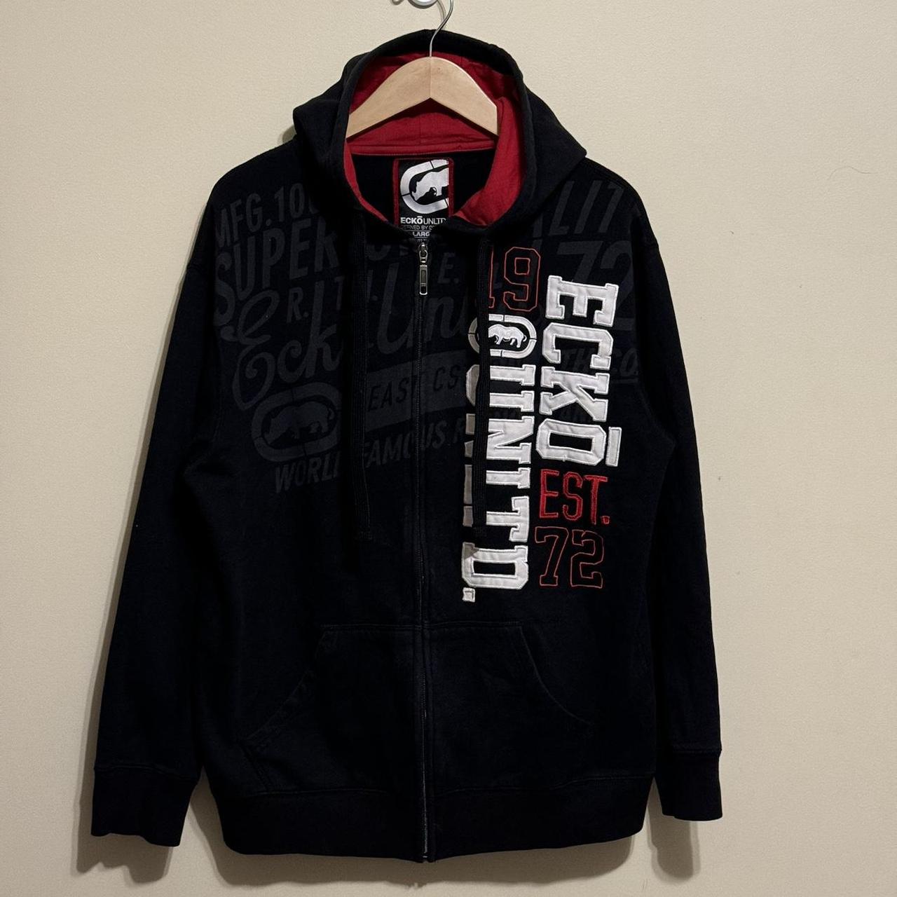 Ecko Hoodie Zip Large Graphic - Depop