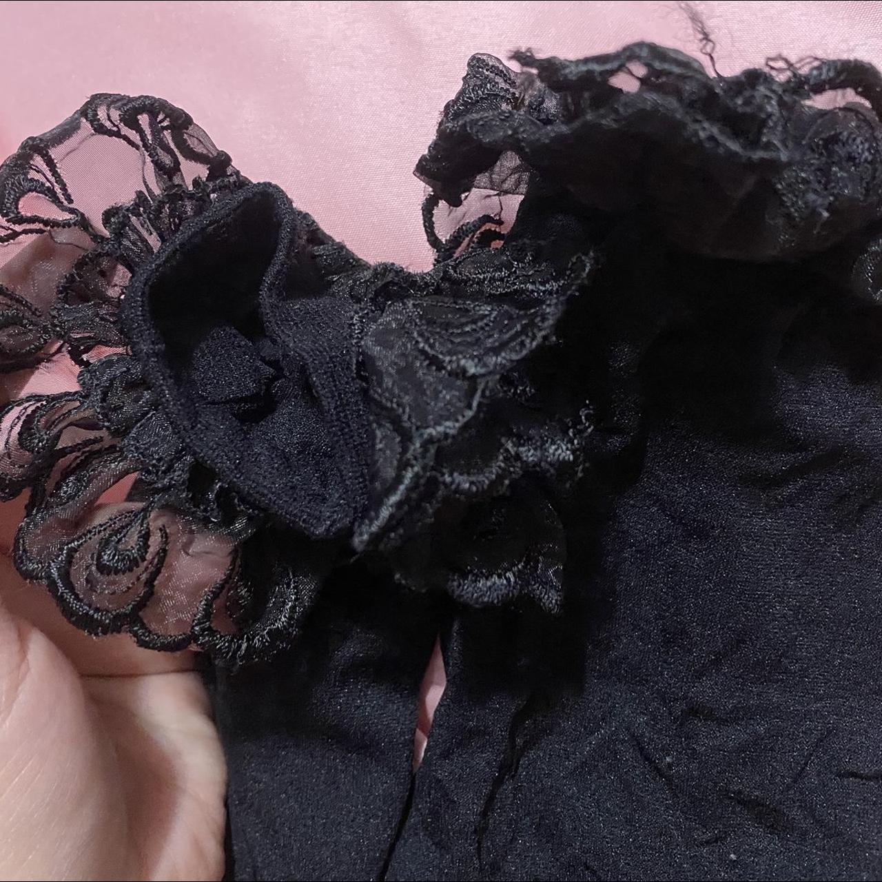 Black lacey frilly socks !! Nylon material Never... - Depop