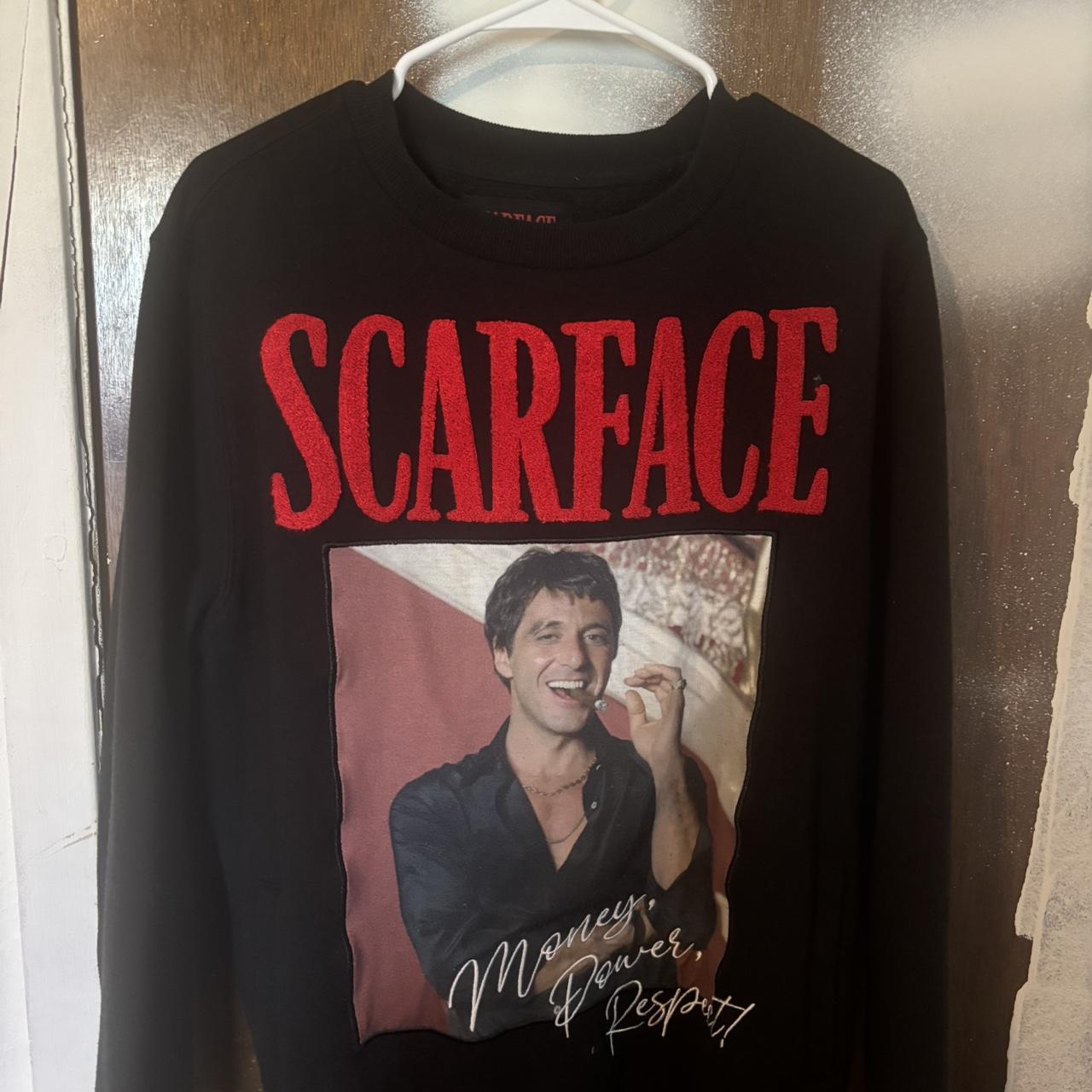 Scarface long sleeve black and red cotton tee Used... | Depop
