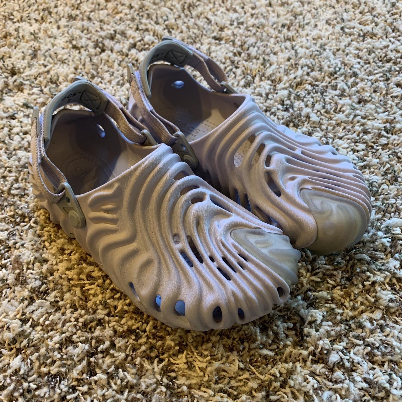 Purple crocs with minor heal crease no box (will... - Depop