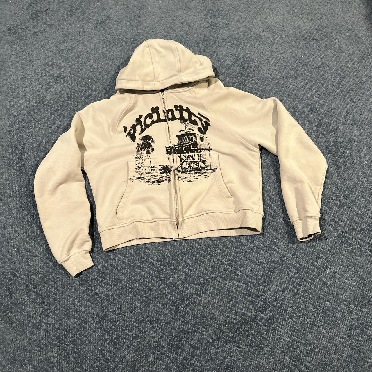 Instagram brand Vicinity light greyish graphic zip... | Depop