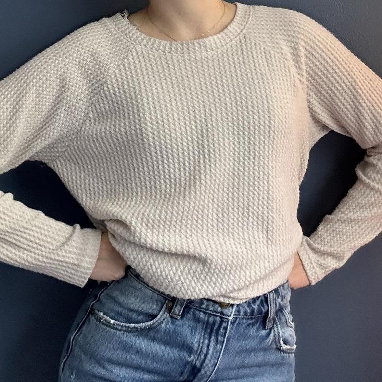 American Eagle Waffle Sweater 🫶🏻🍦 size: M color:... - Depop