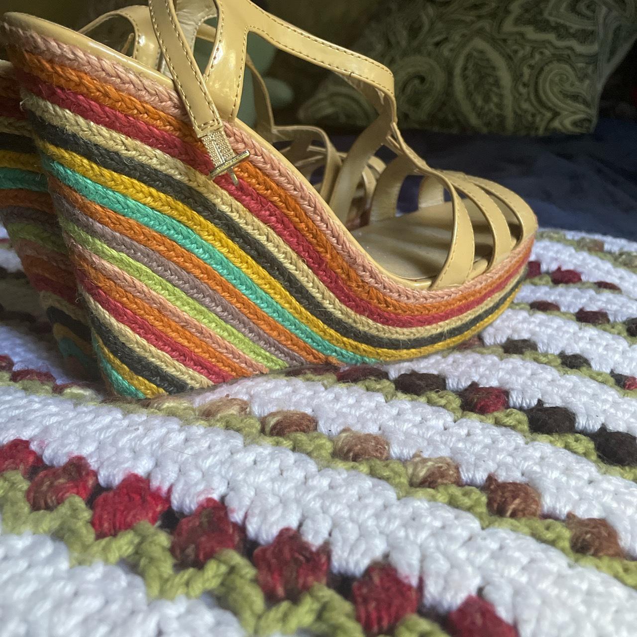 some fun multi-colored wedges! brand is: Cato size:... - Depop