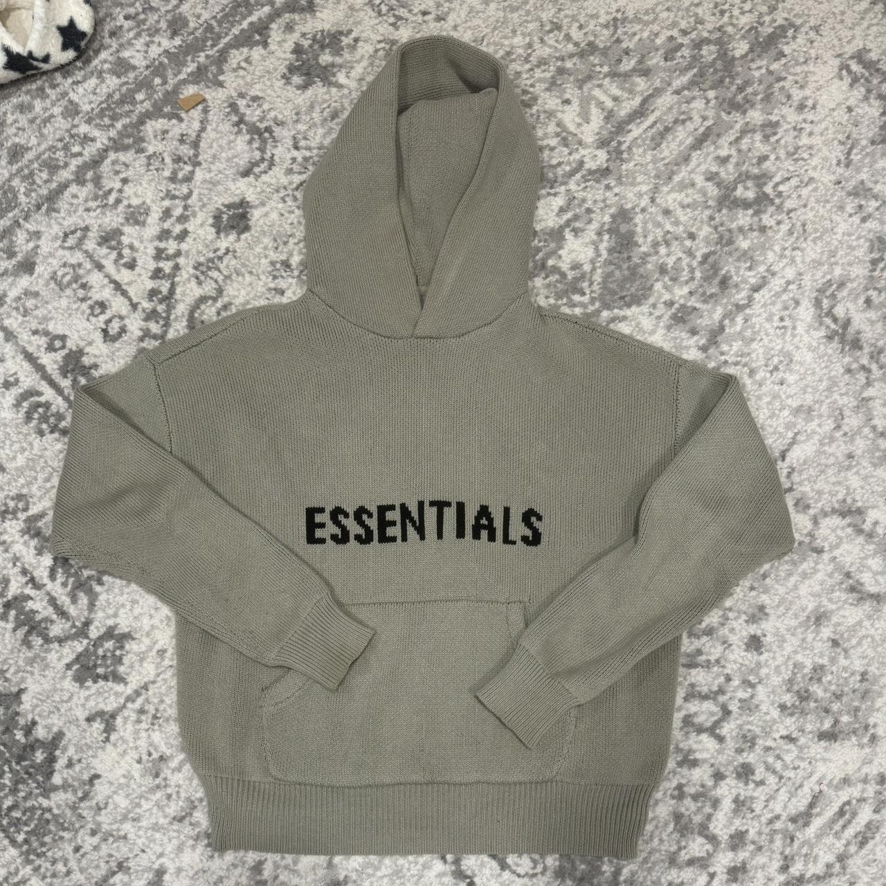 Essentials Knit Hoodie - Depop