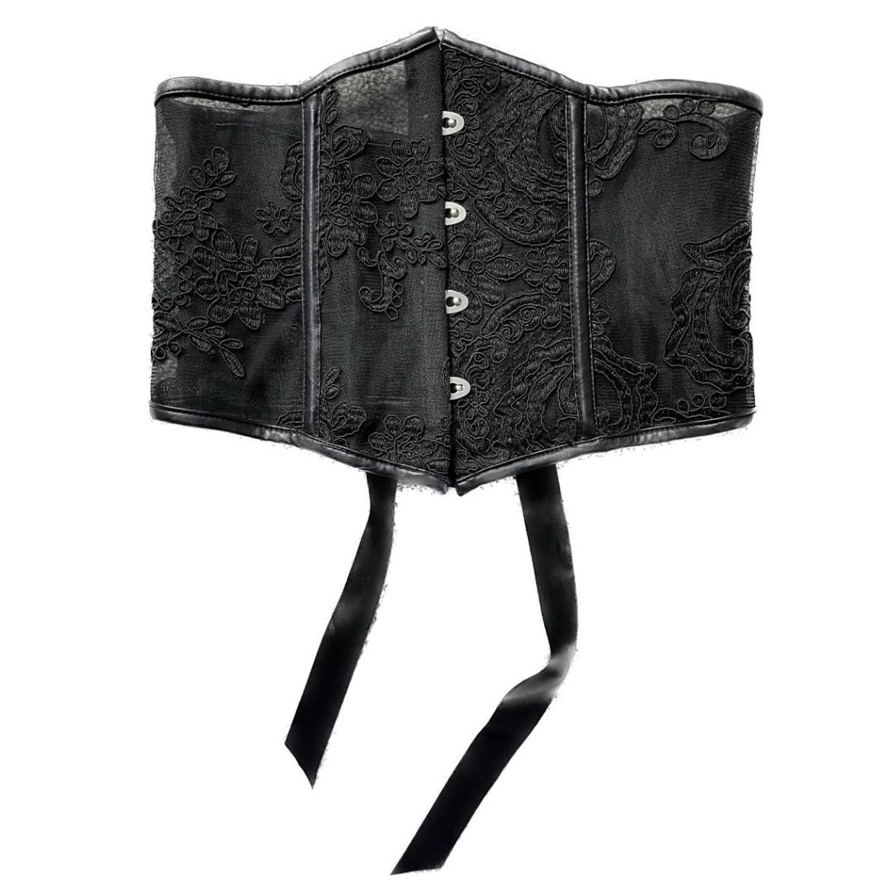 Lace corset with ribbon tie in back #goth #corsets... - Depop