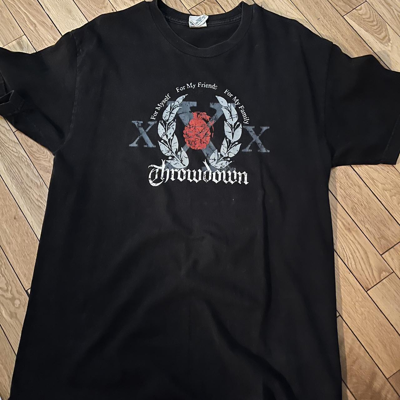 Throwdown Tshirt size large straight edge... - Depop