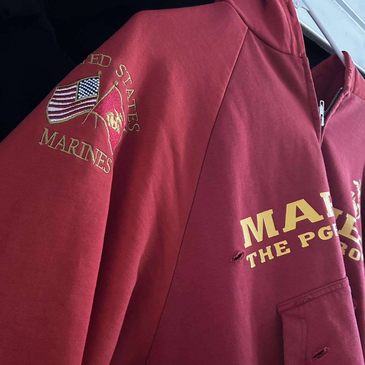 Project G/R RECONSTRUCTED FOLDED ZIP HOODIE - RED... | Depop