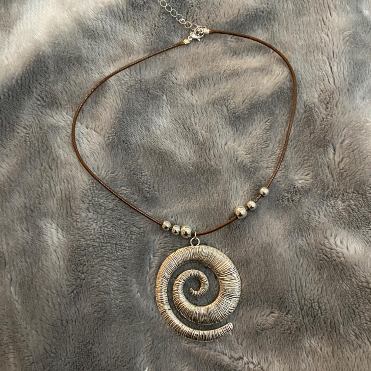 Spiral boho necklace #boho #grunge #metallic #chic... - Depop