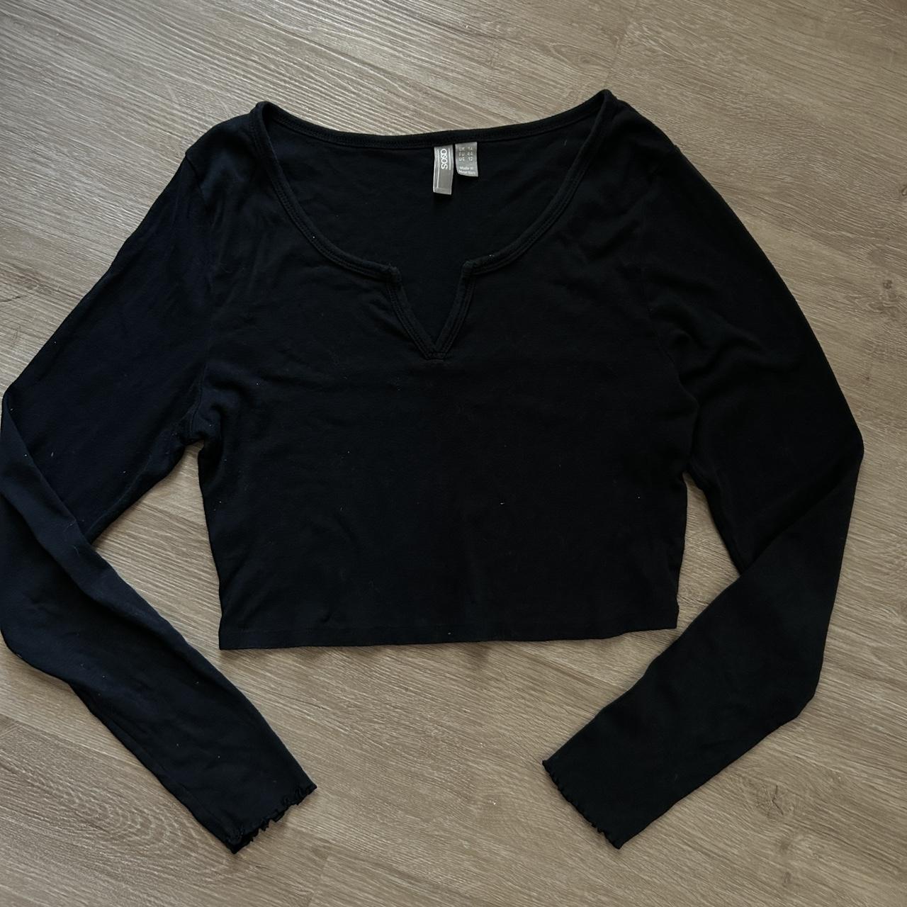 ASOS Women's Black Crop-top | Depop