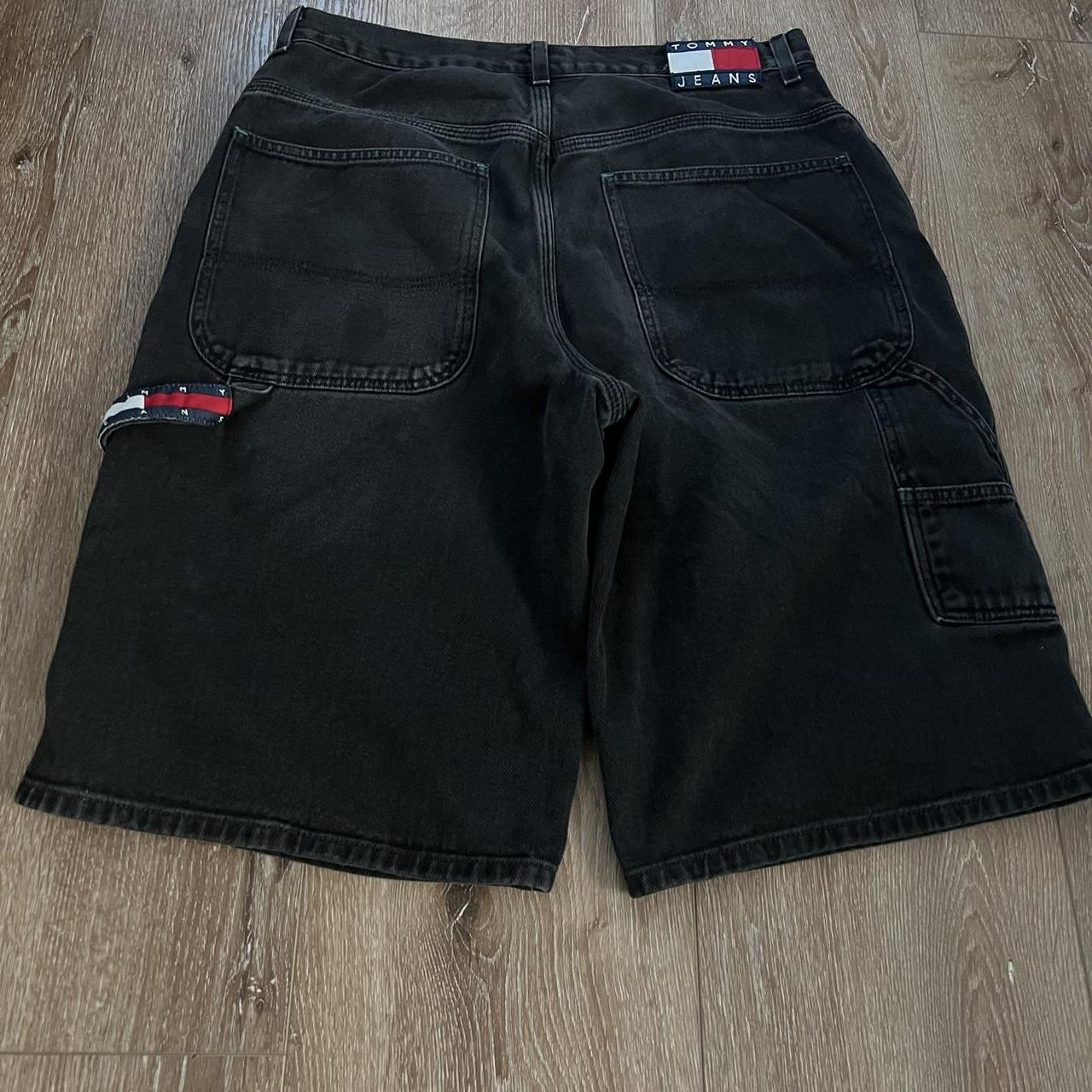 tuff black tommy jorts size 35 no flaws dm for... - Depop