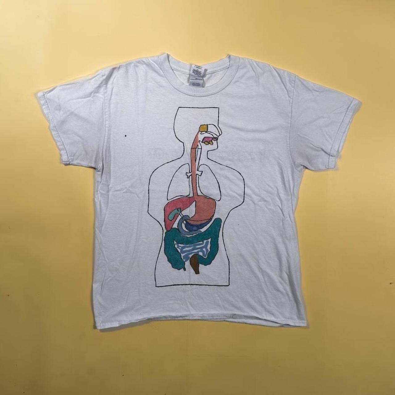 L men’s Funny Human Body Graphic T-Shirt. Excellent... - Depop