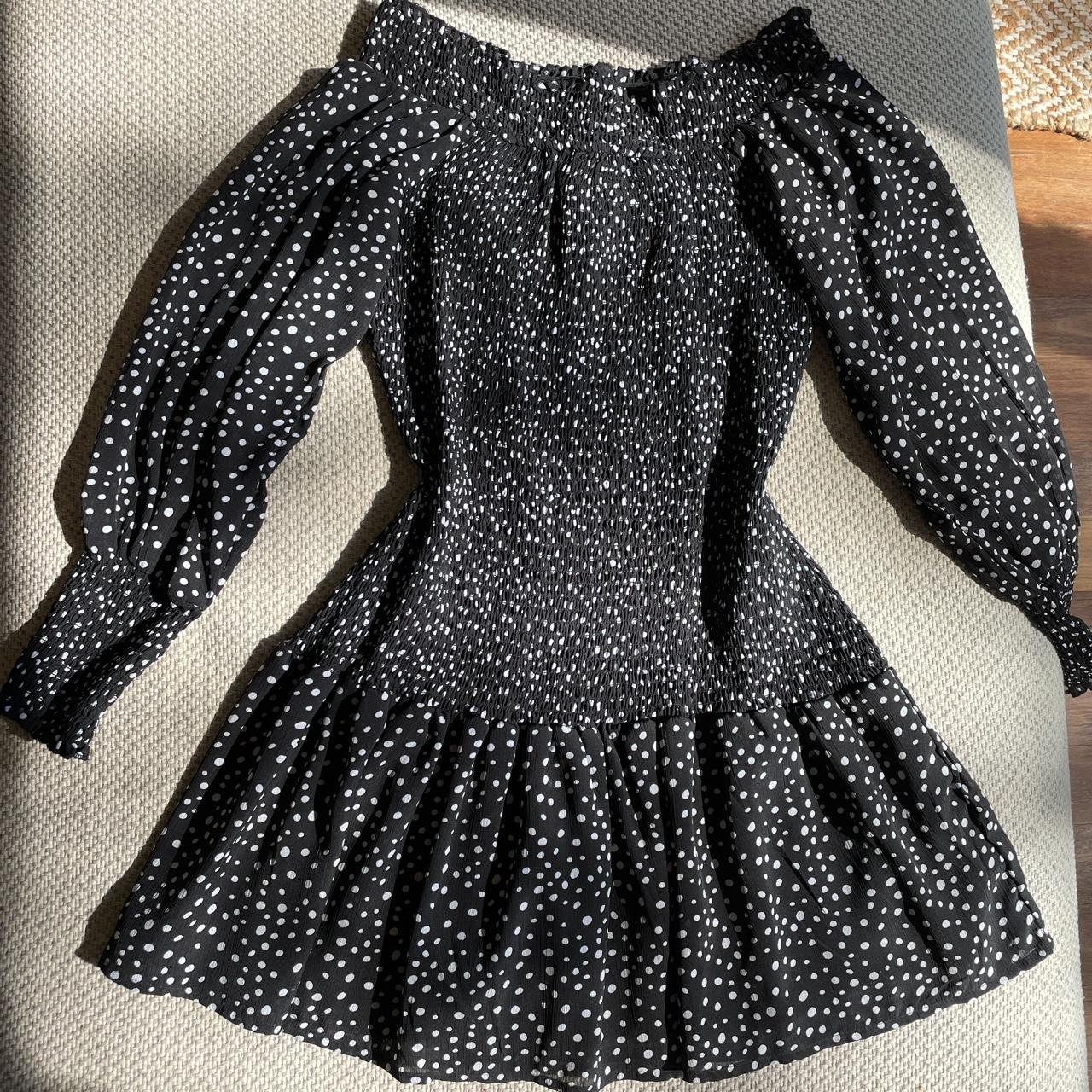 Atmosphere Dress - Super cute! Size 10 Off shoulder - Depop