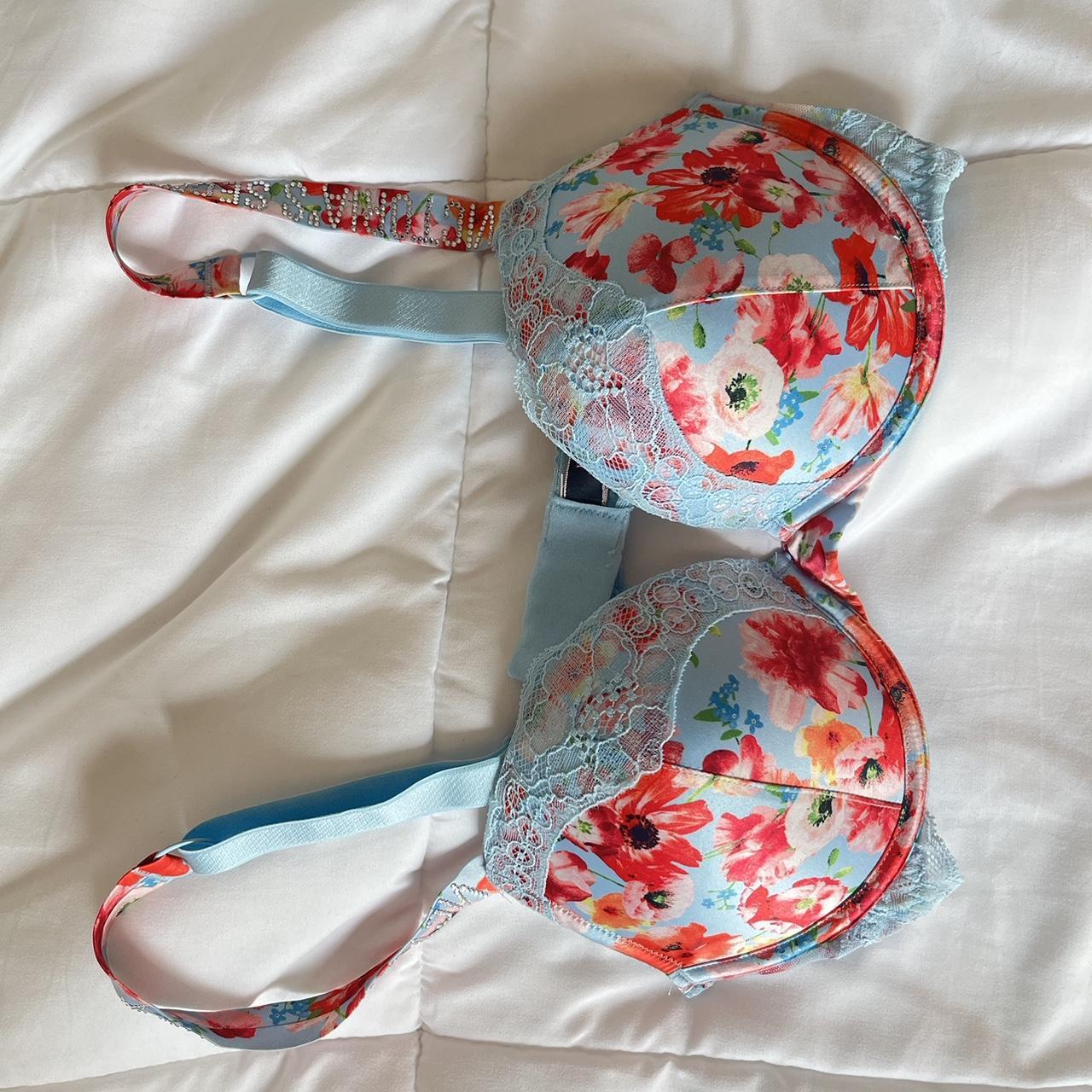 Victoria Secret Floral Bombshell Bra - 36C, push up... - Depop