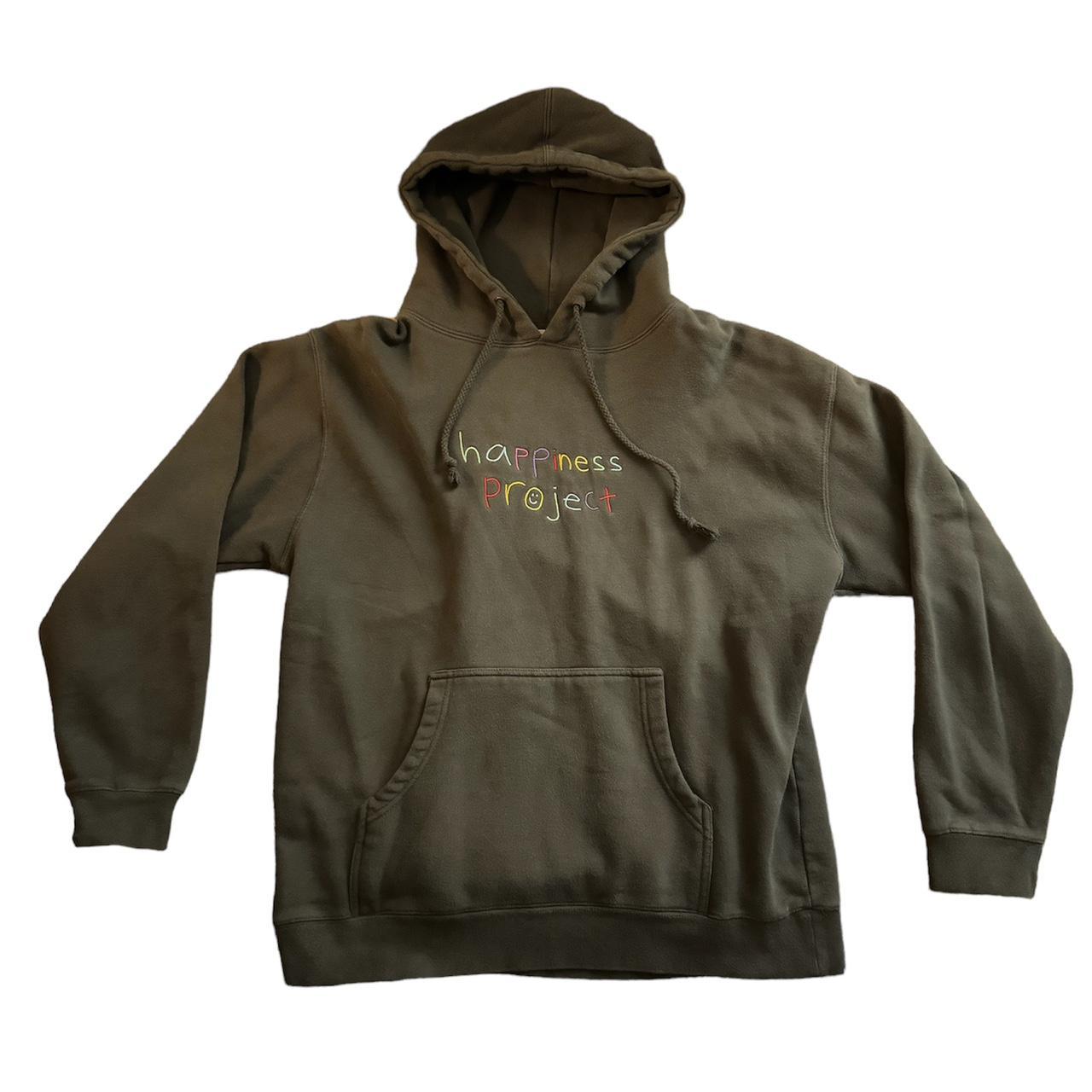 grey happiness project hoodie size large - great... - Depop