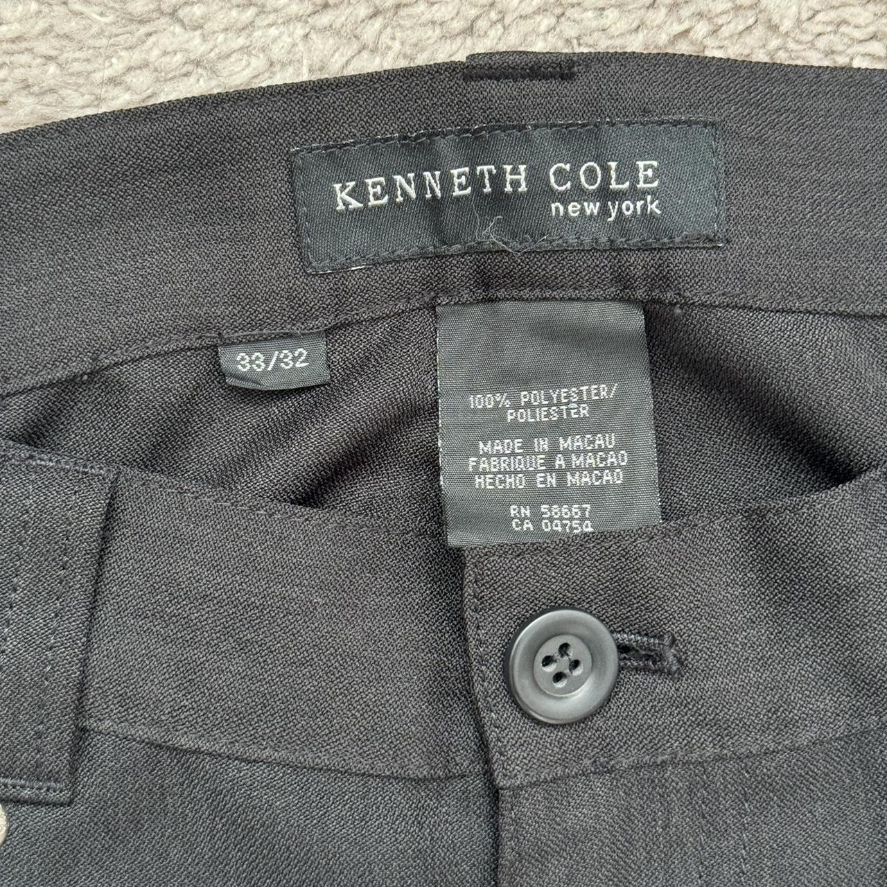 kenneth cole black slacks size 33x32 - great loose... - Depop