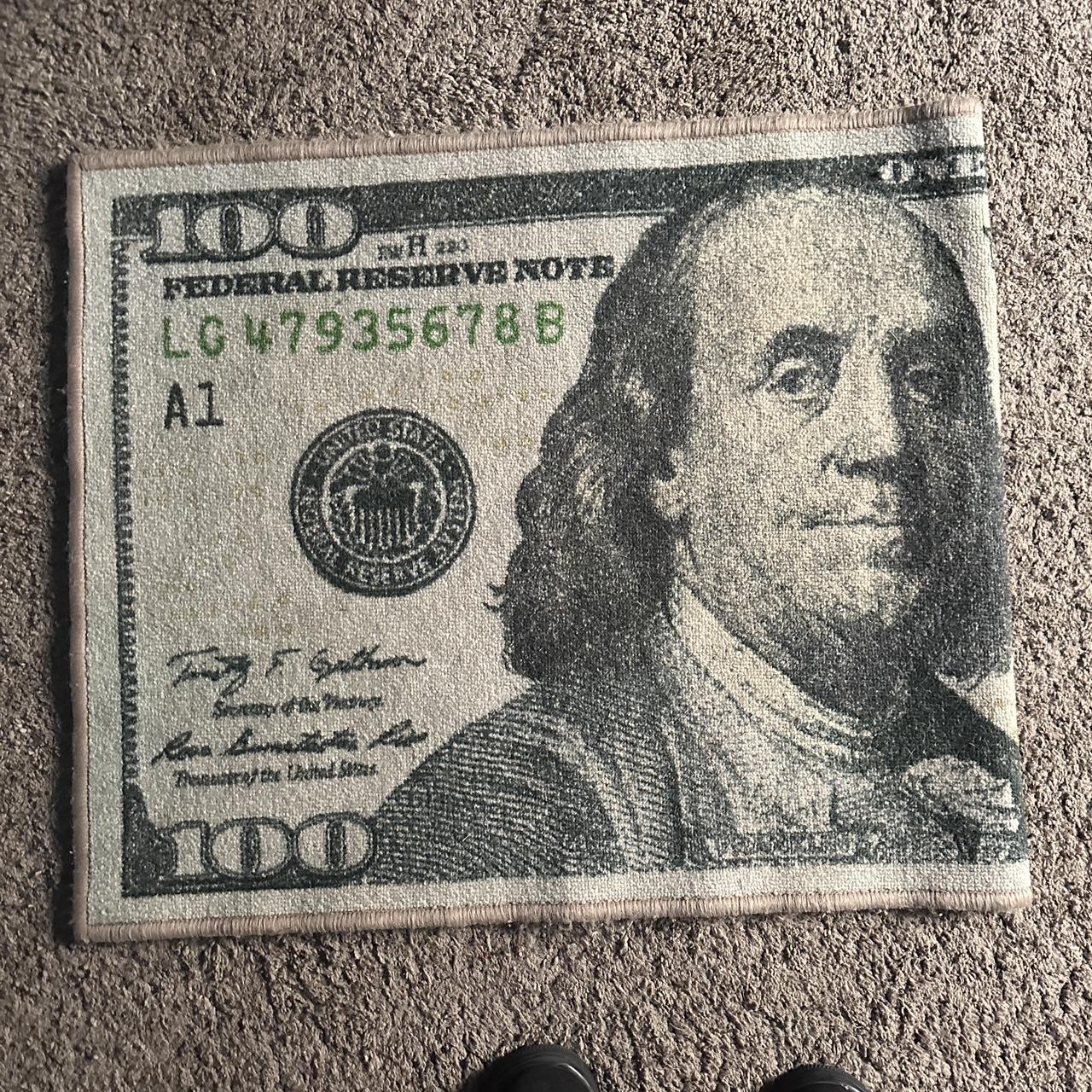 Benjamin Franklin $100 dollar bill rug home hundred... | Depop
