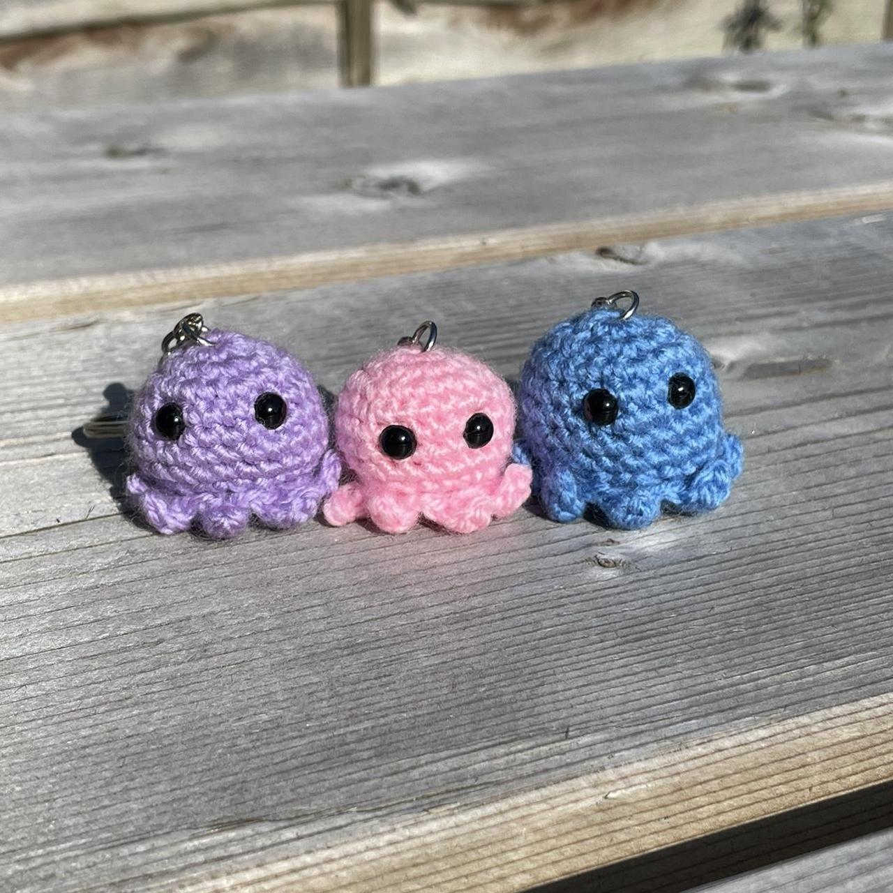 Cute blue crochet octopus keyring 🐙 Handmade by... - Depop