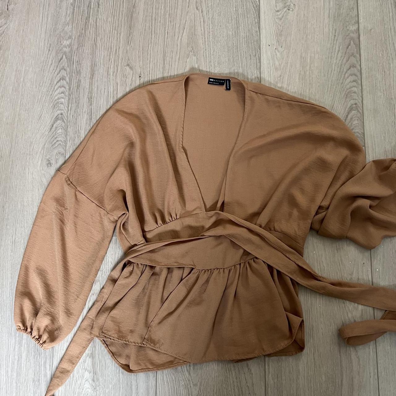 ASOS cute silky like tan blouse 🙂 -Size US 8... - Depop
