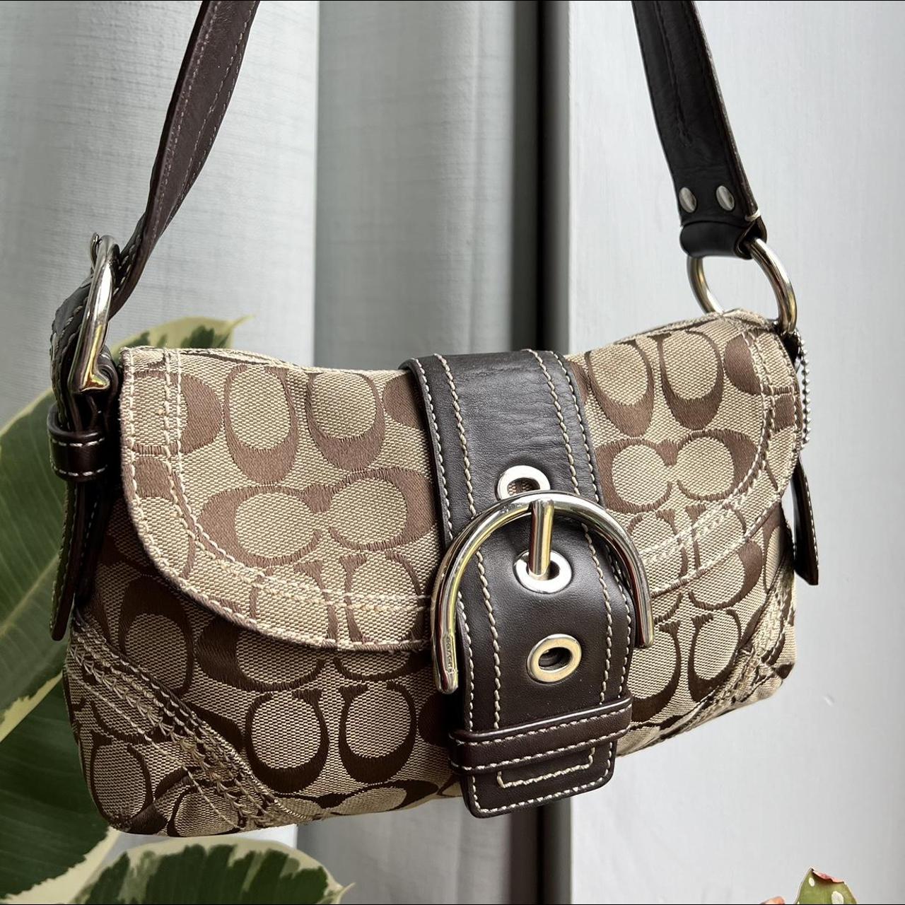 Coach Signature Buckle Demi Shoulder Bag - Dark... - Depop