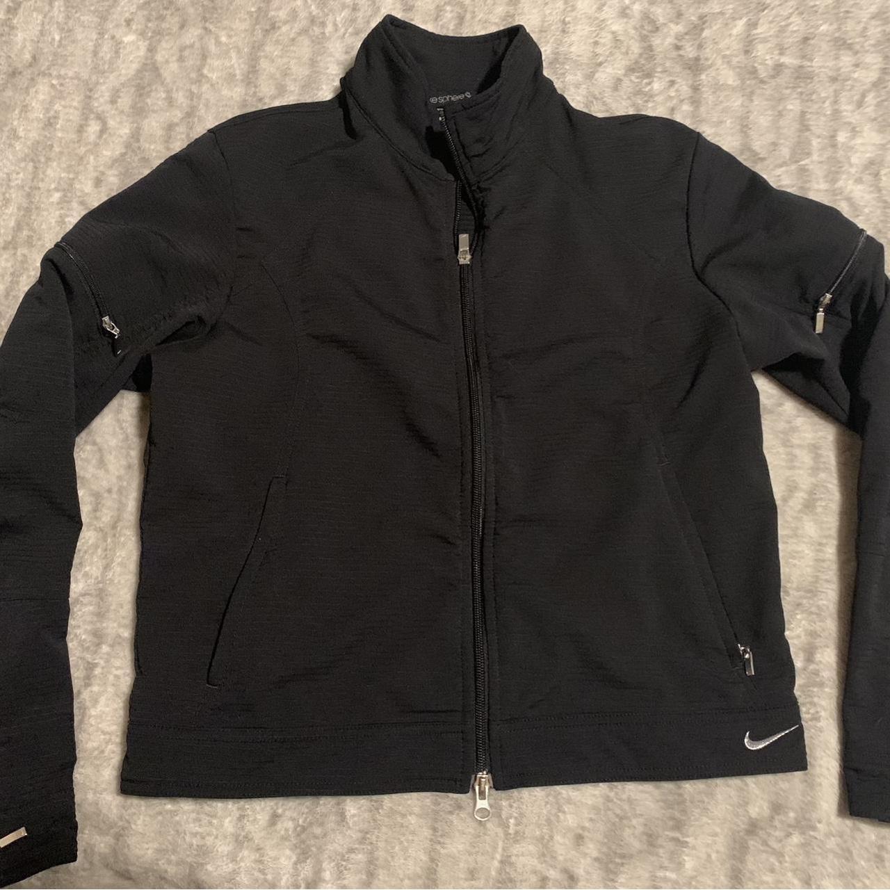 Nike sphere black crop jacket. Size medium (8/10).... - Depop