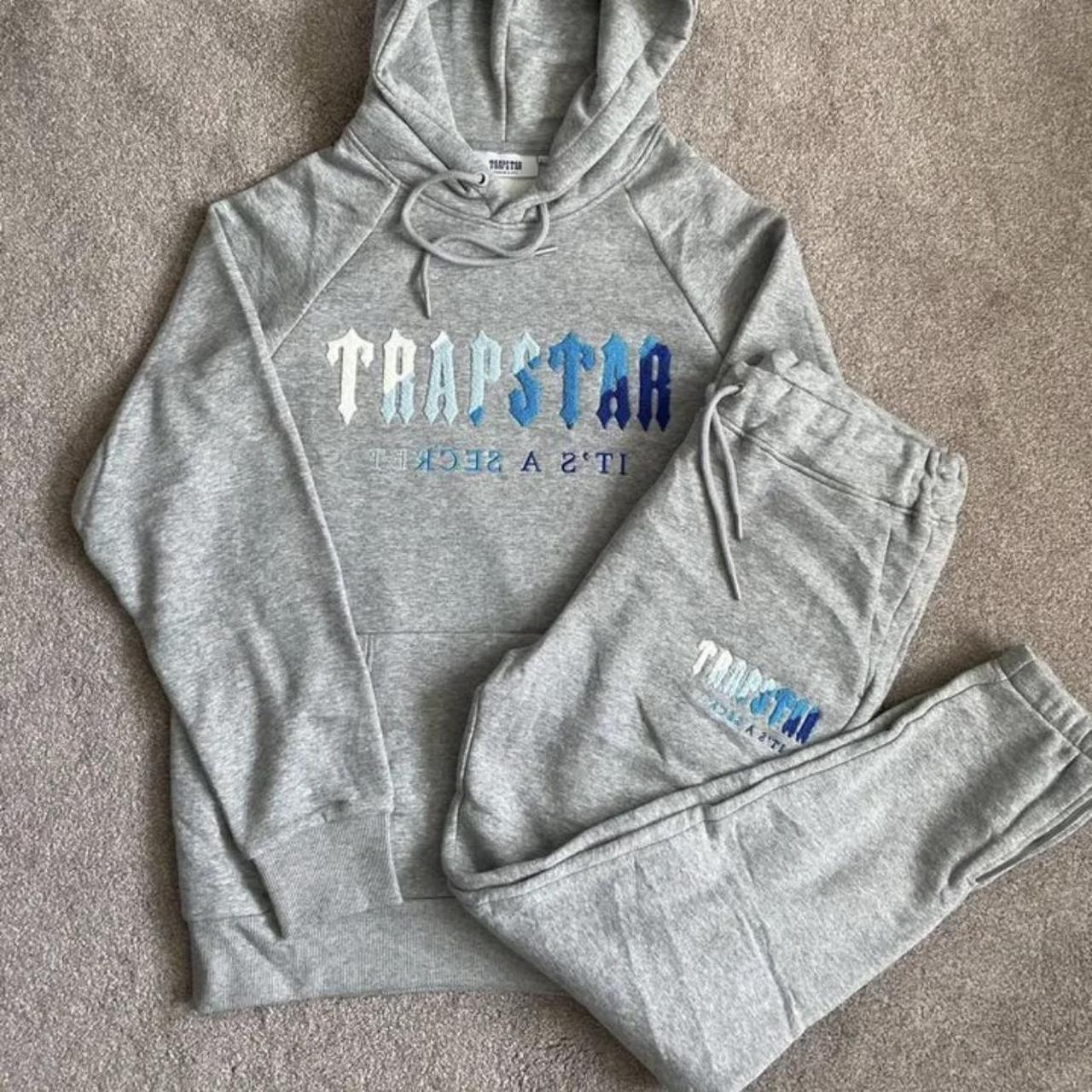 Trapstar Chenille Decoded Tracksuit Grey Ice... - Depop