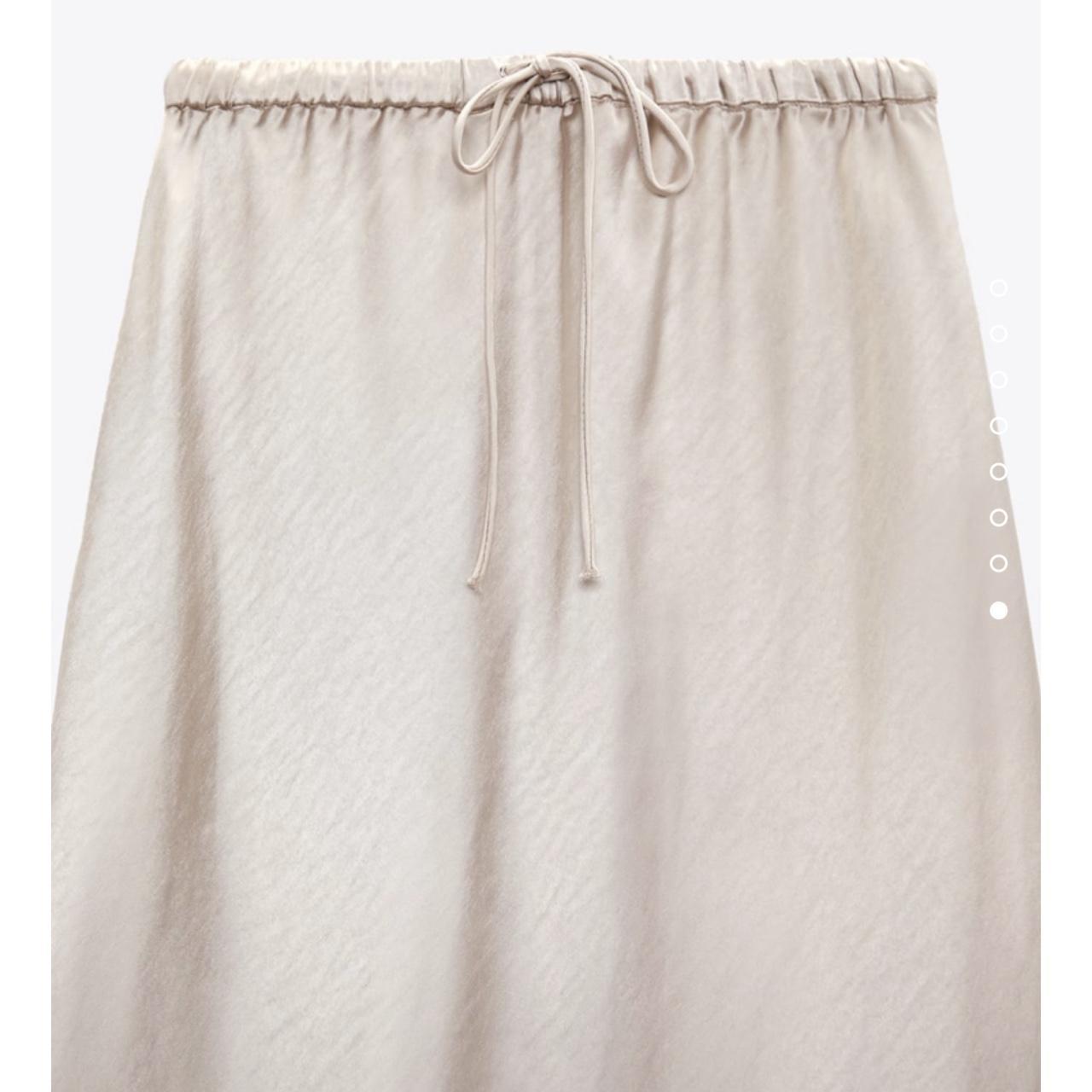 stunning grey satin maxi skirt with drawstring |... - Depop