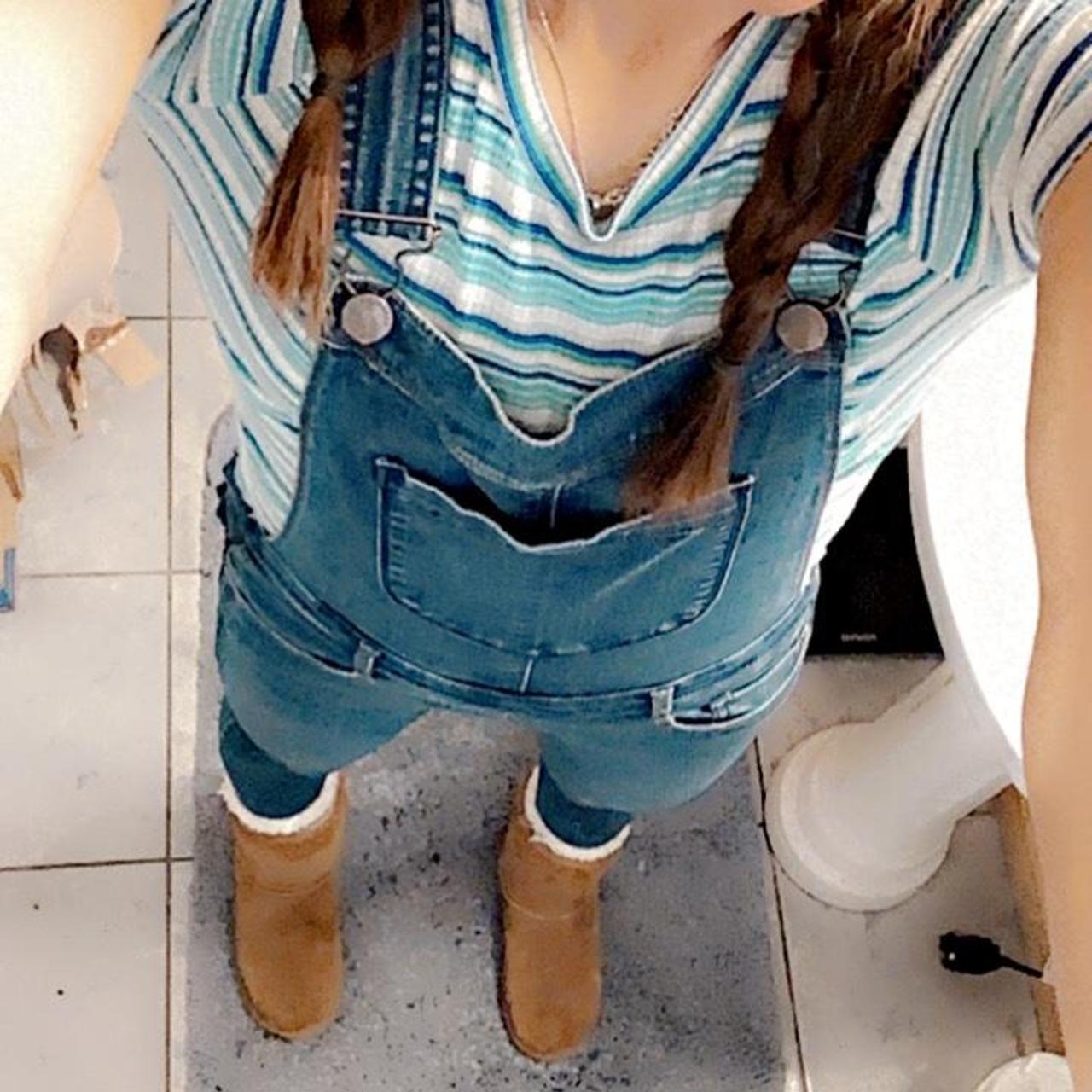 Kendal & Kylie One piece Skinny jean Overalls... - Depop