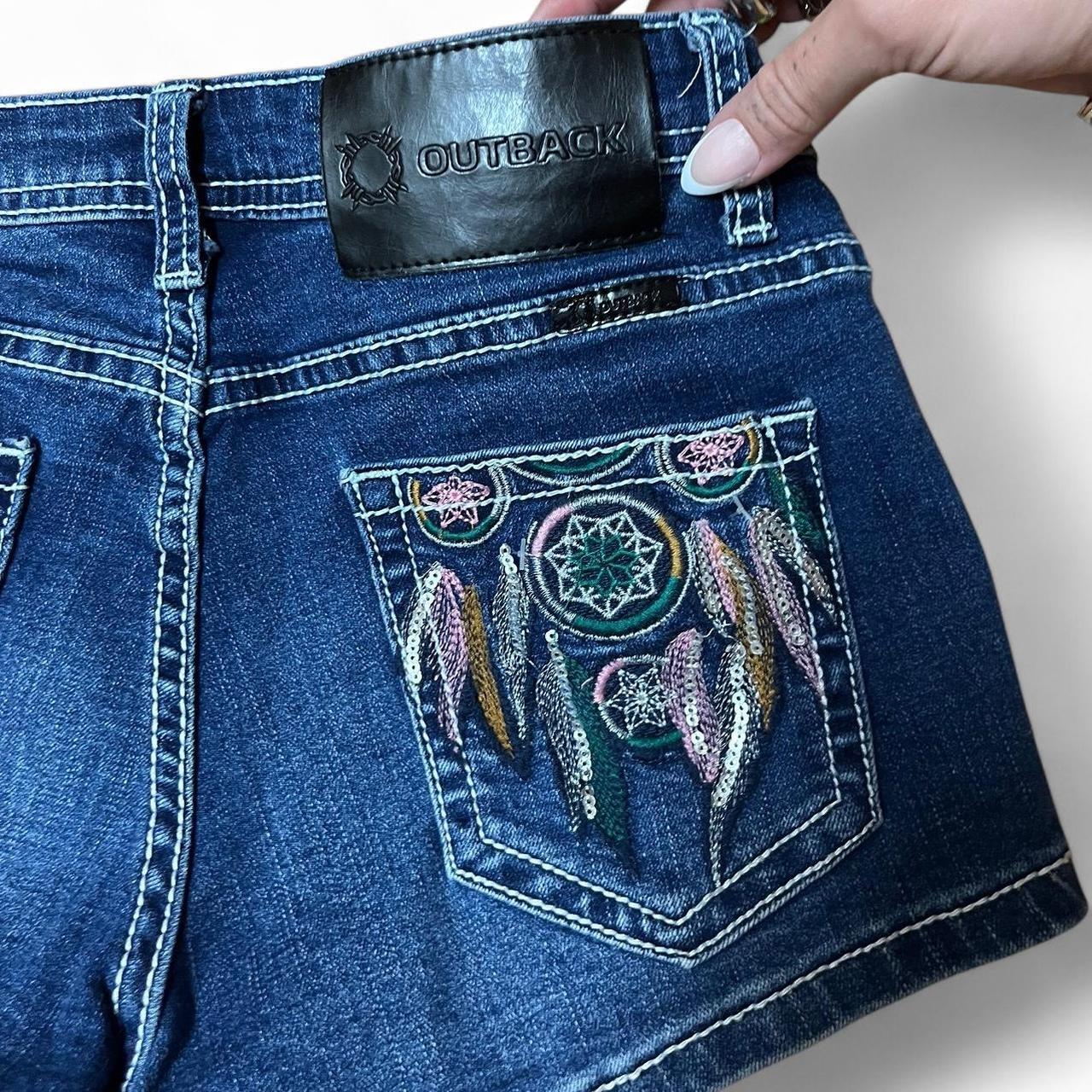 Y2k Low rise micro mini blue denim shorts with... | Depop