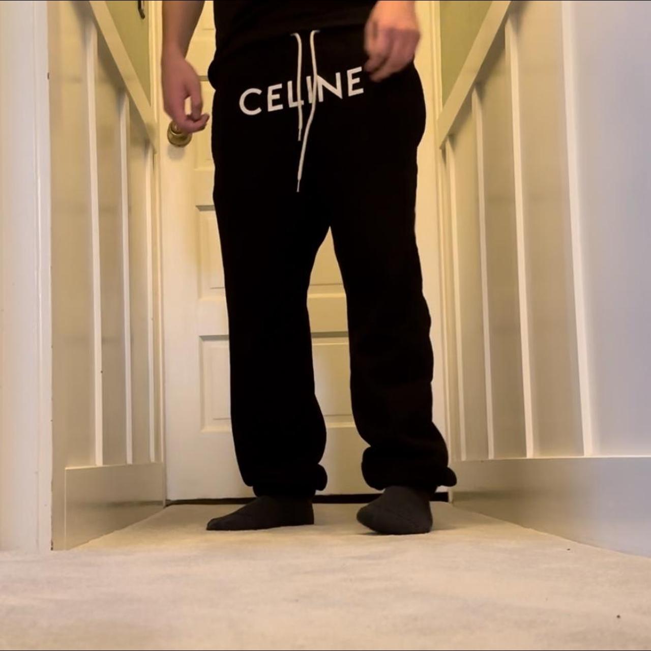 Celine track pants black/white Fully authenticated... - Depop