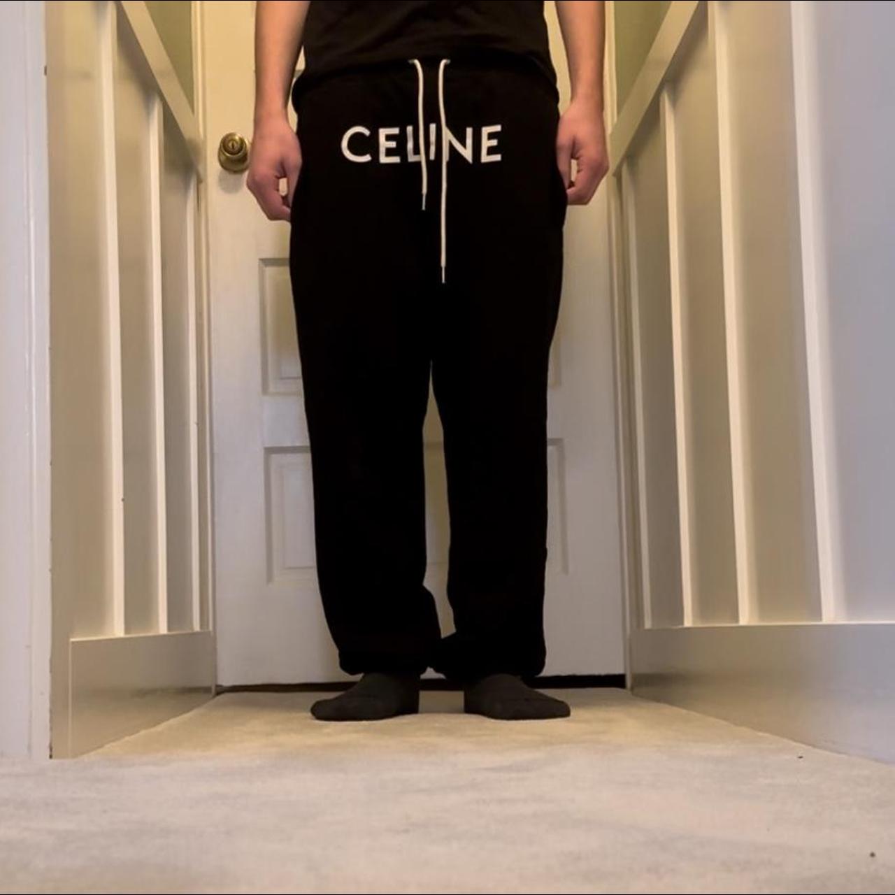 Celine track pants black/white Fully authenticated... - Depop