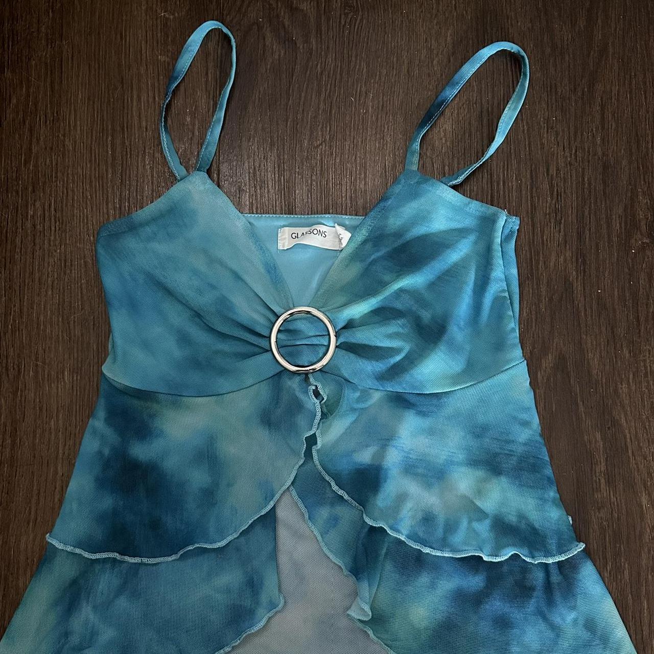 Glassons blue flowy shirt Size xs Worn once or... - Depop