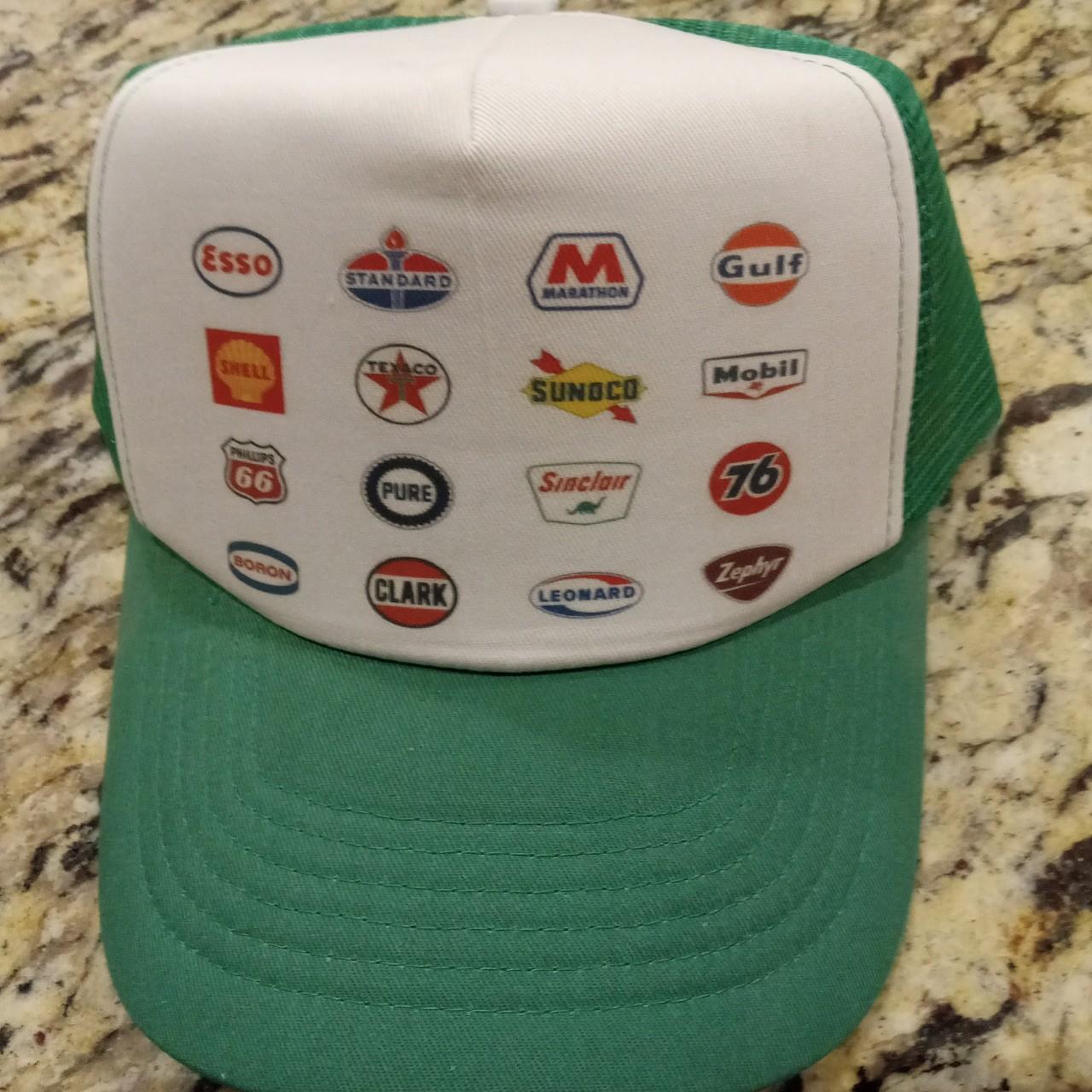 gas station logo hat Texaco Esso Sunoco Marathon... - Depop