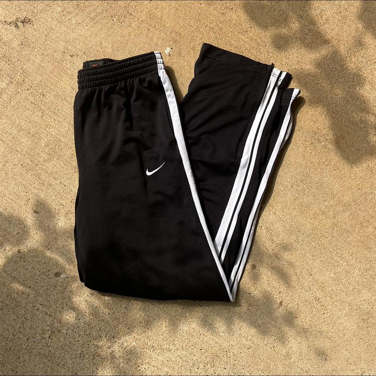 vintage nike basketball/track pants with custom leg... - Depop