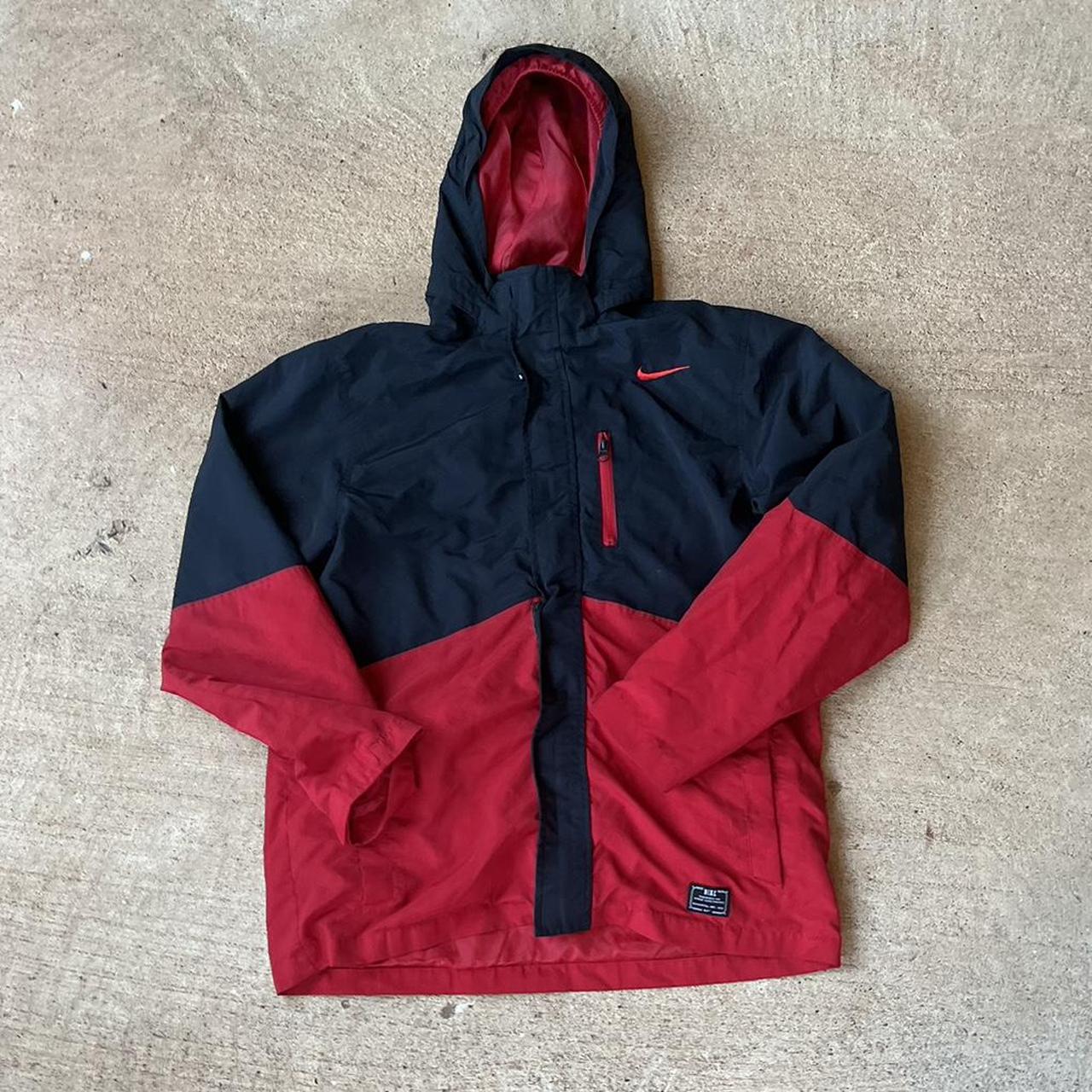 nice double zipper detachable hood y2k nike jacket/... - Depop
