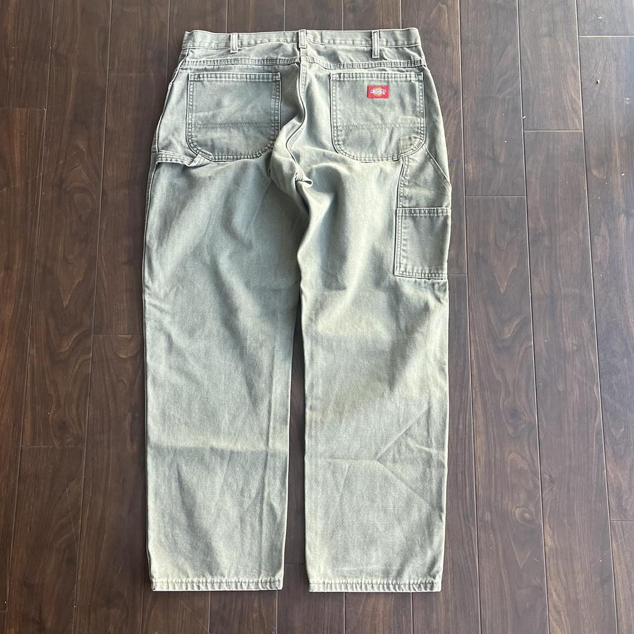 moss green baggy fit 36x32 dickies with a 9" leg... - Depop