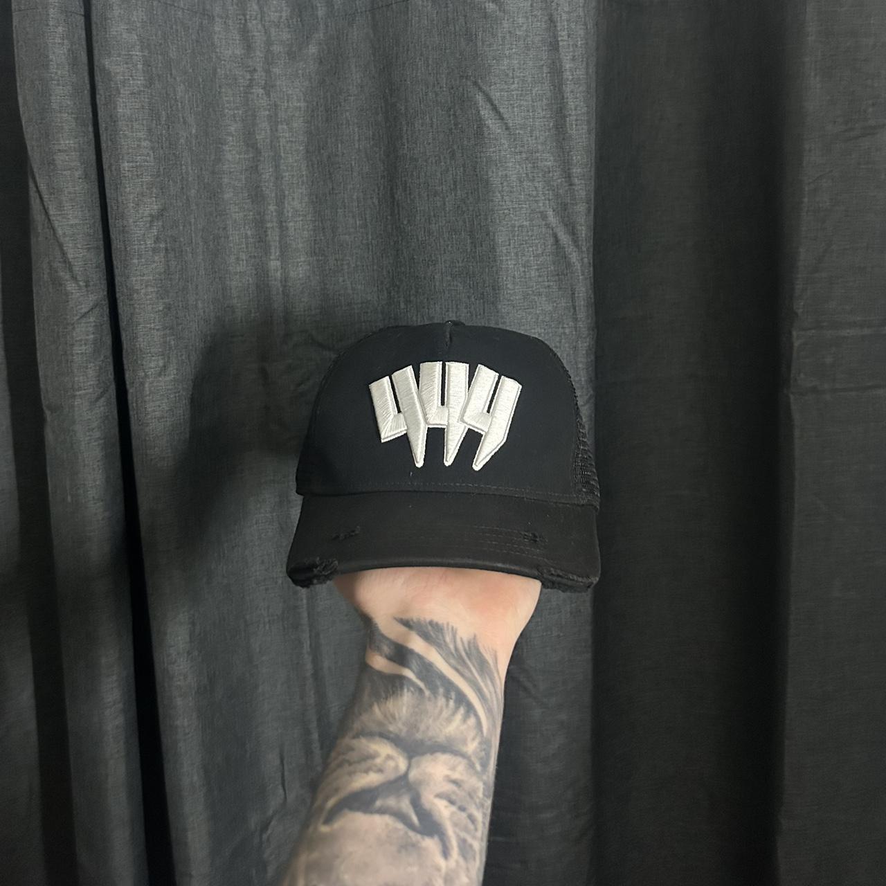 YELIR CAP BLACK/WHITE LOGO MENS ONE SIZE OPEN TO... | Depop