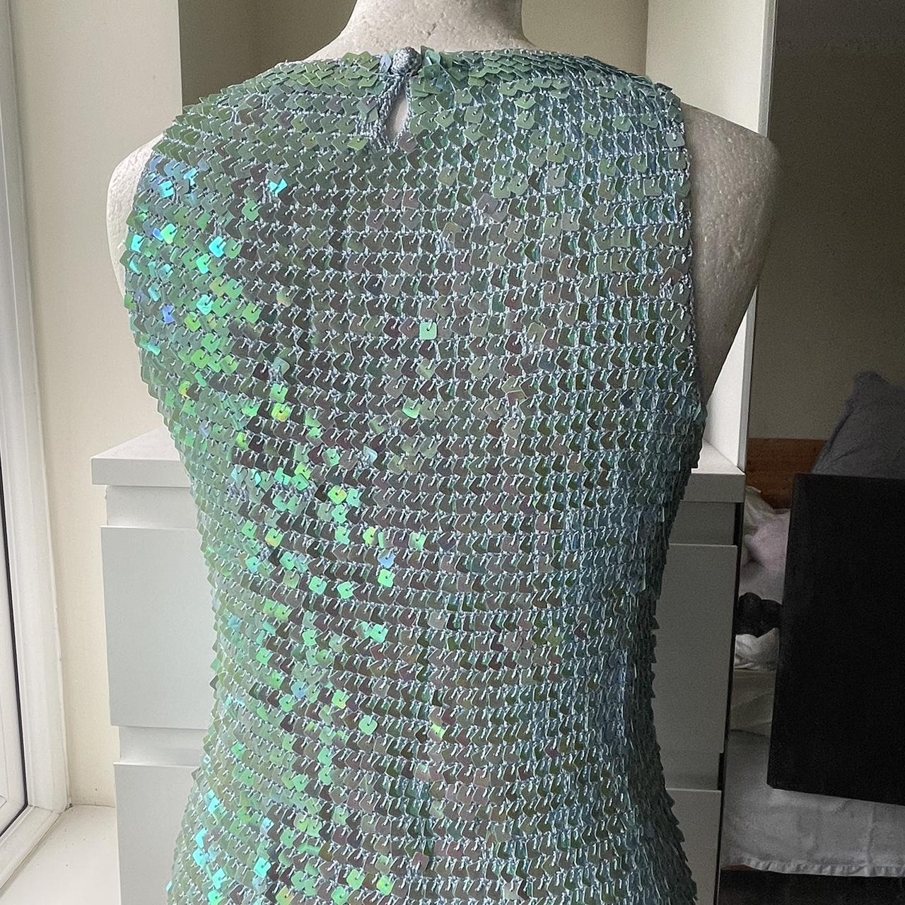 Gorgeous sleeveless , sequin rave top with a jewel... - Depop