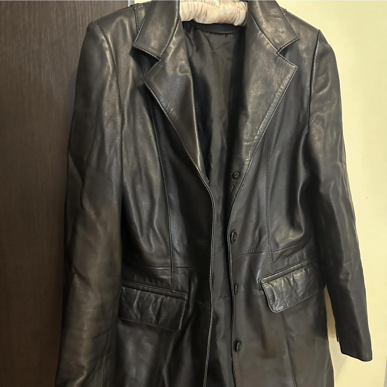 Vera Pelle Italian Leather Trenchcoat Vintage, worn... - Depop