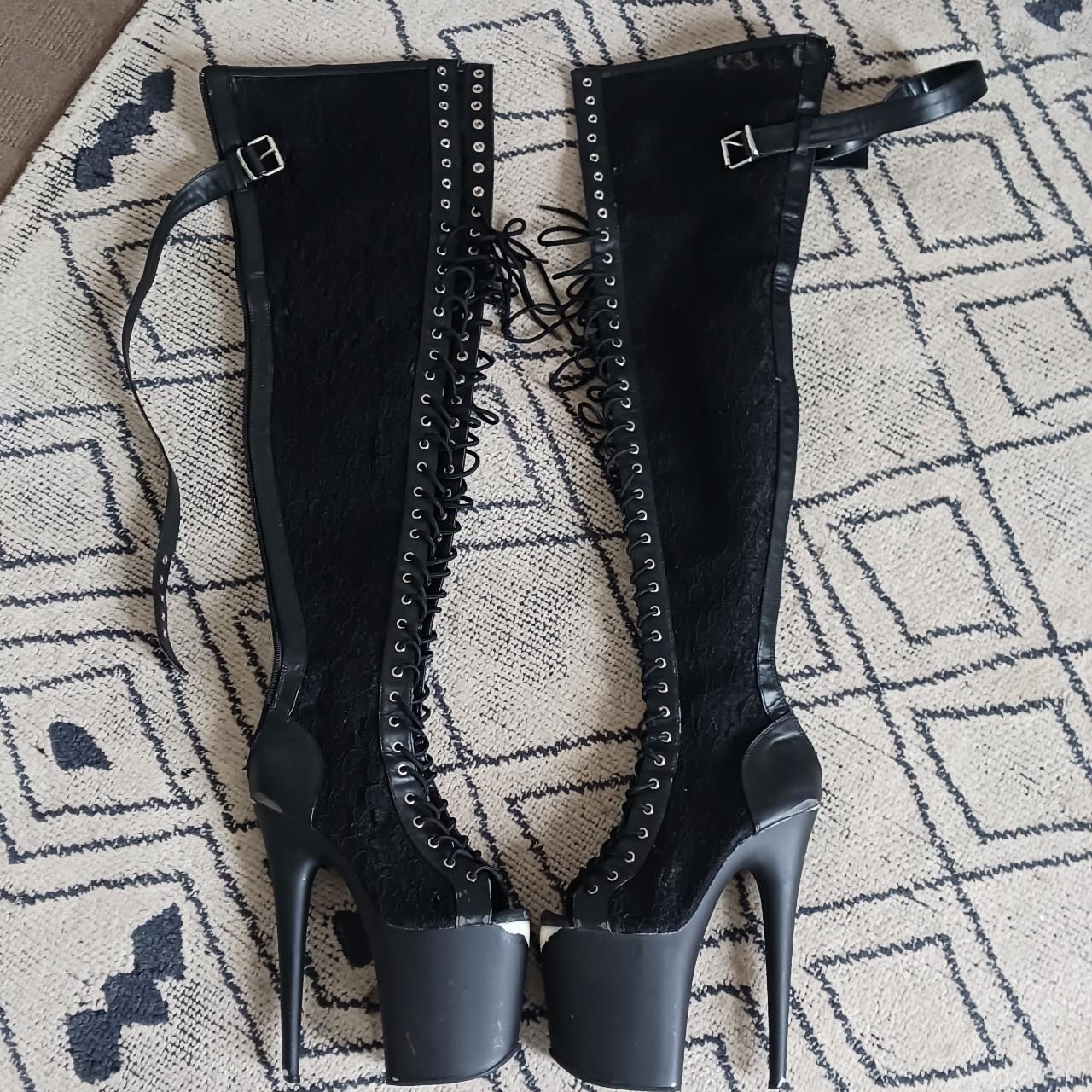 Pleaser 8 inch Flamingo 3025 thigh high boots.... - Depop