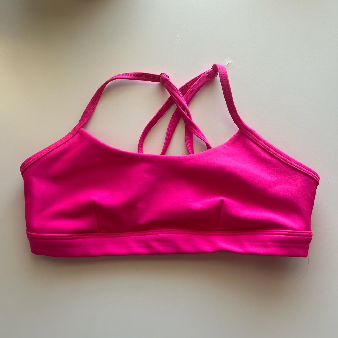 hot pink alo sports bra xs could fit small- A- B cup - Depop