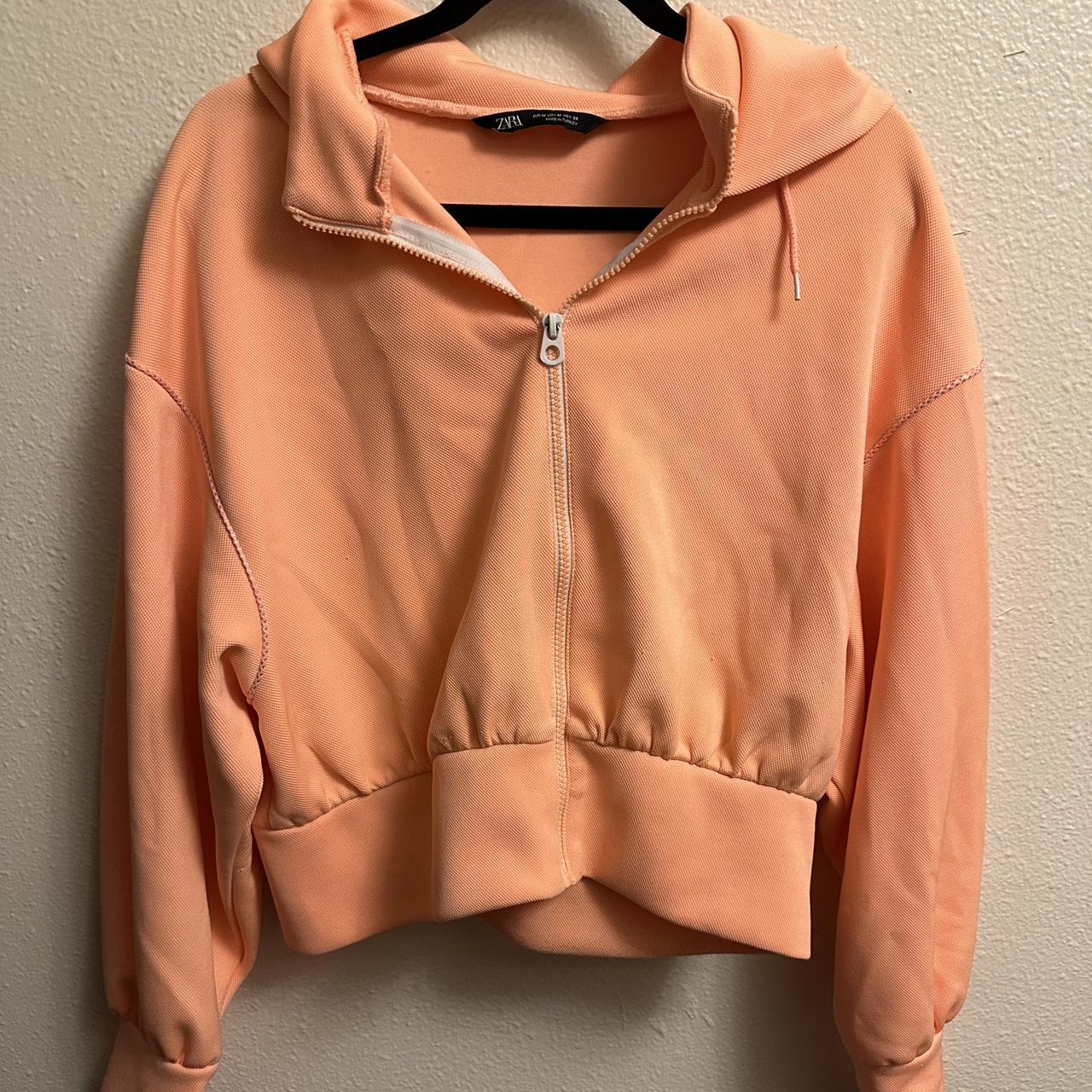 Zara Cropped Zip-up Jacket Size: Medium - Depop