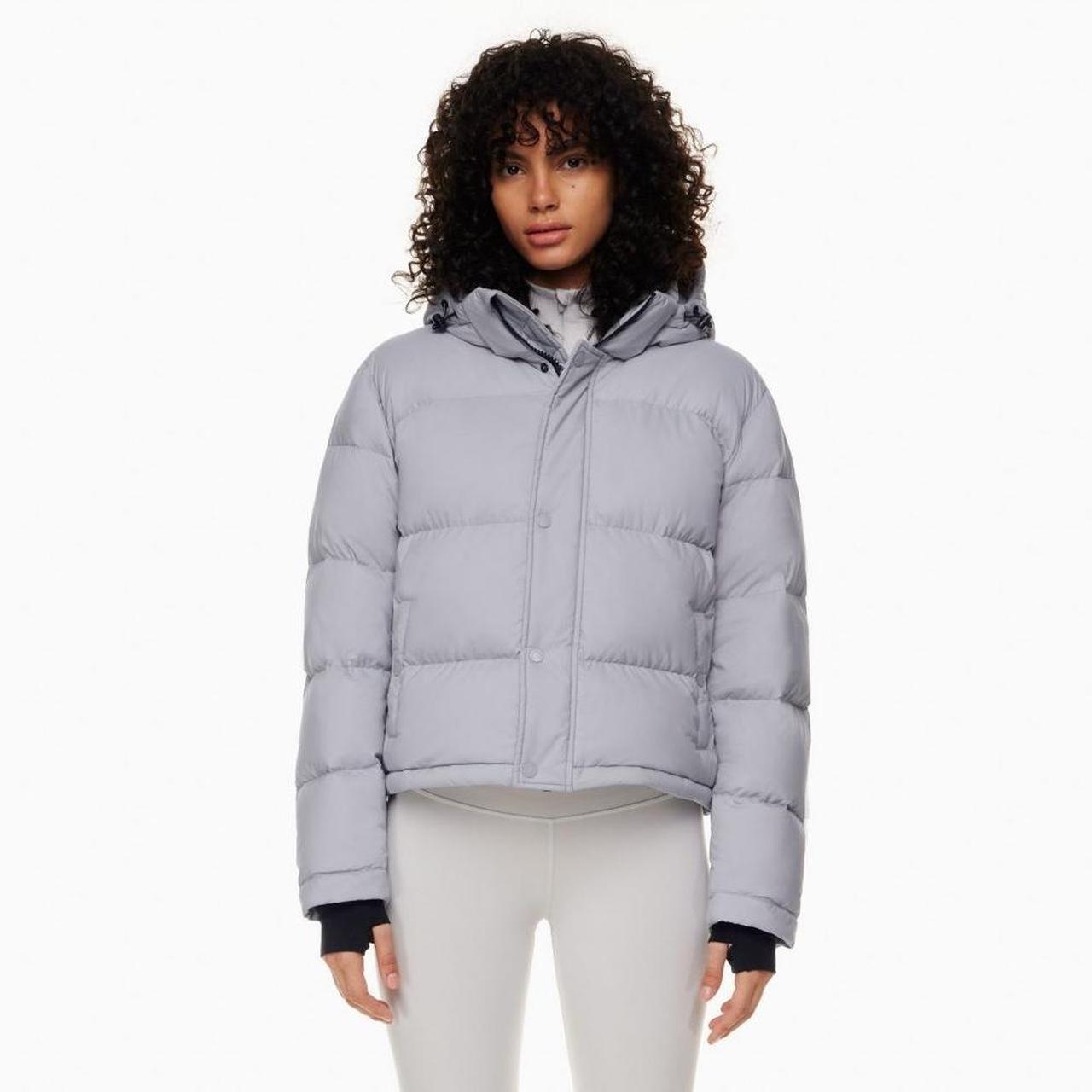Aritzia Puffer, The Super Puff Shorty, Marble Grey... - Depop