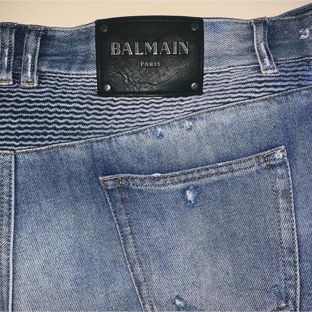 BALMAIN BIKER JEANS These go for about $1000... - Depop