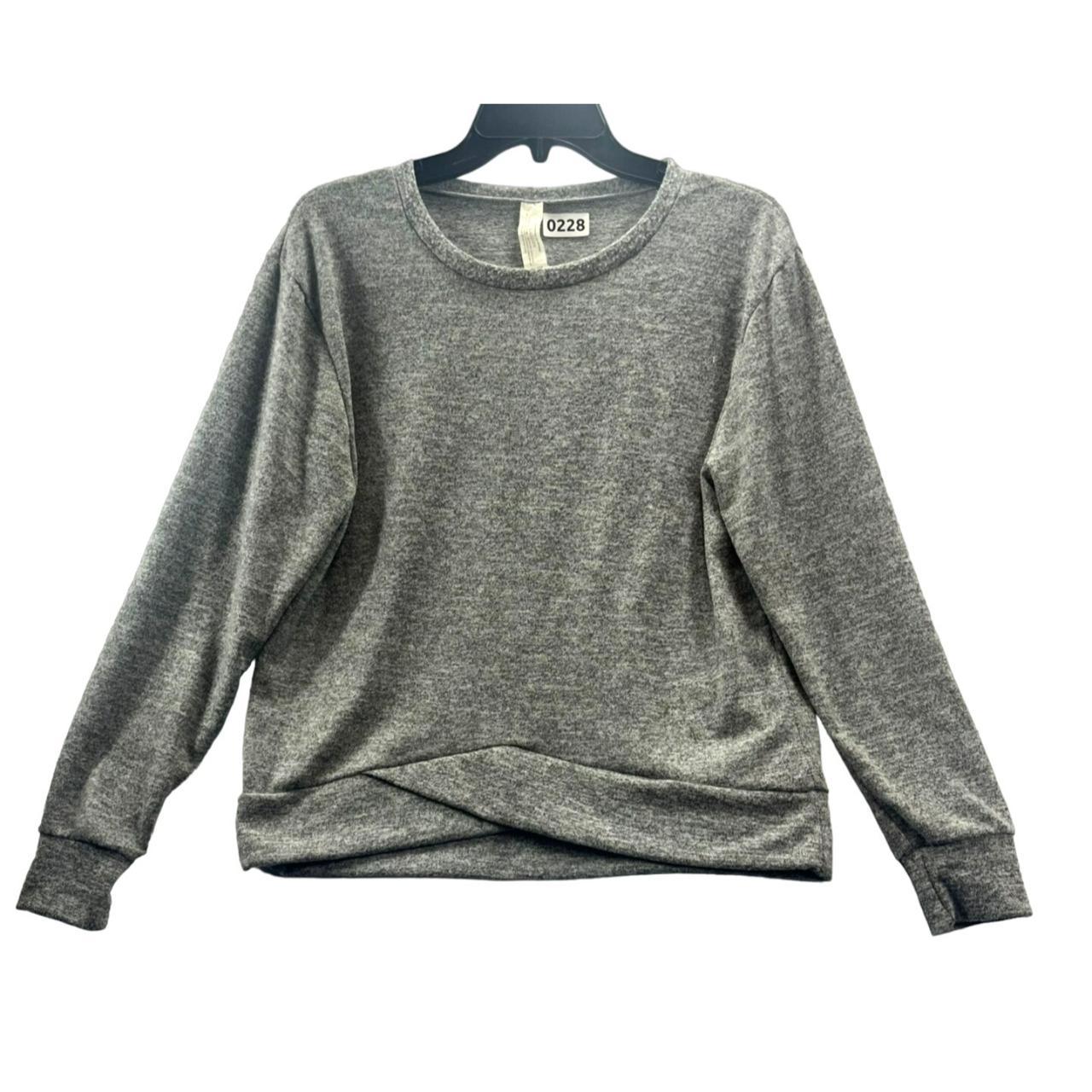 This gray, long-sleeved Women's top in size M is a... - Depop