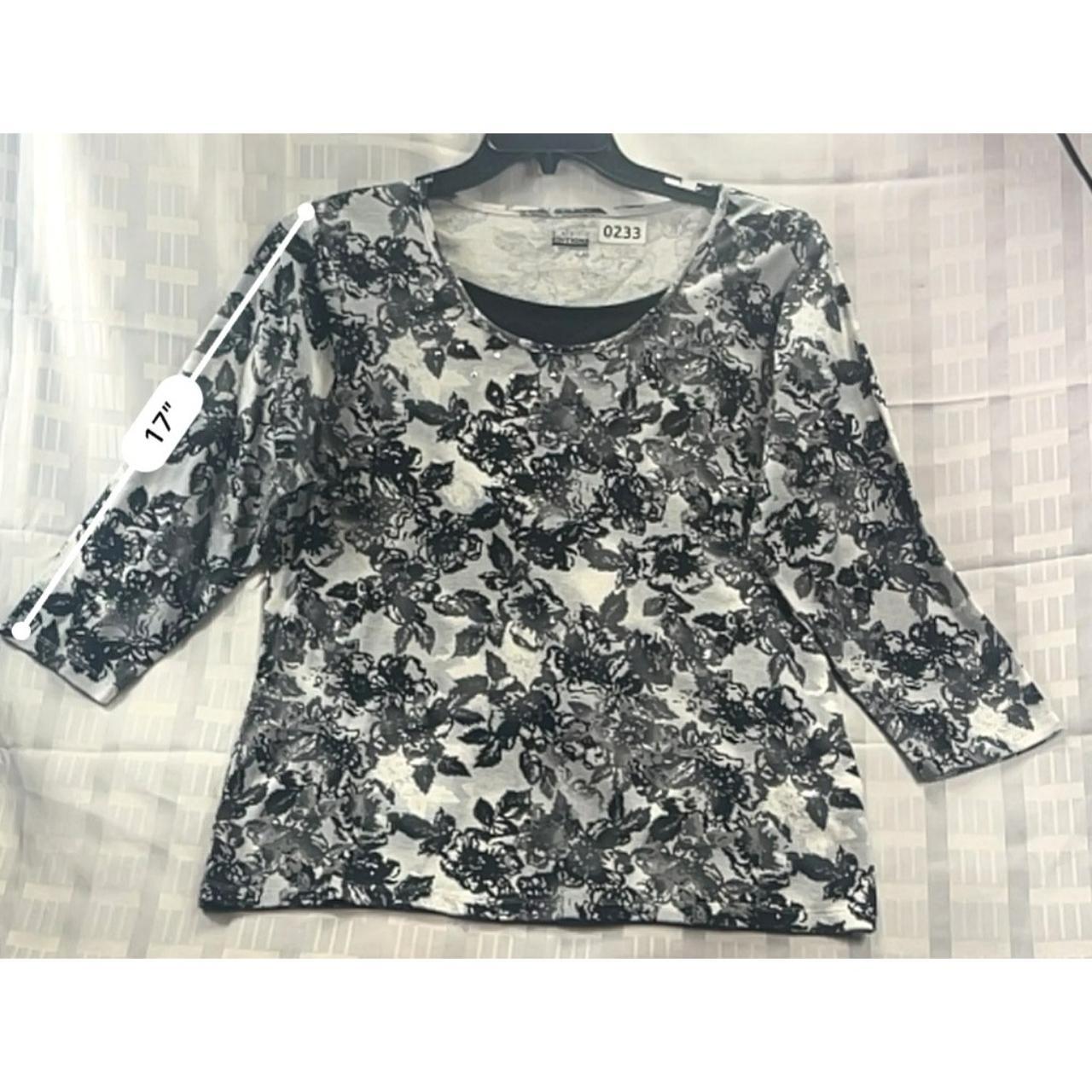 This Basic Editions women's top in black and gray... - Depop