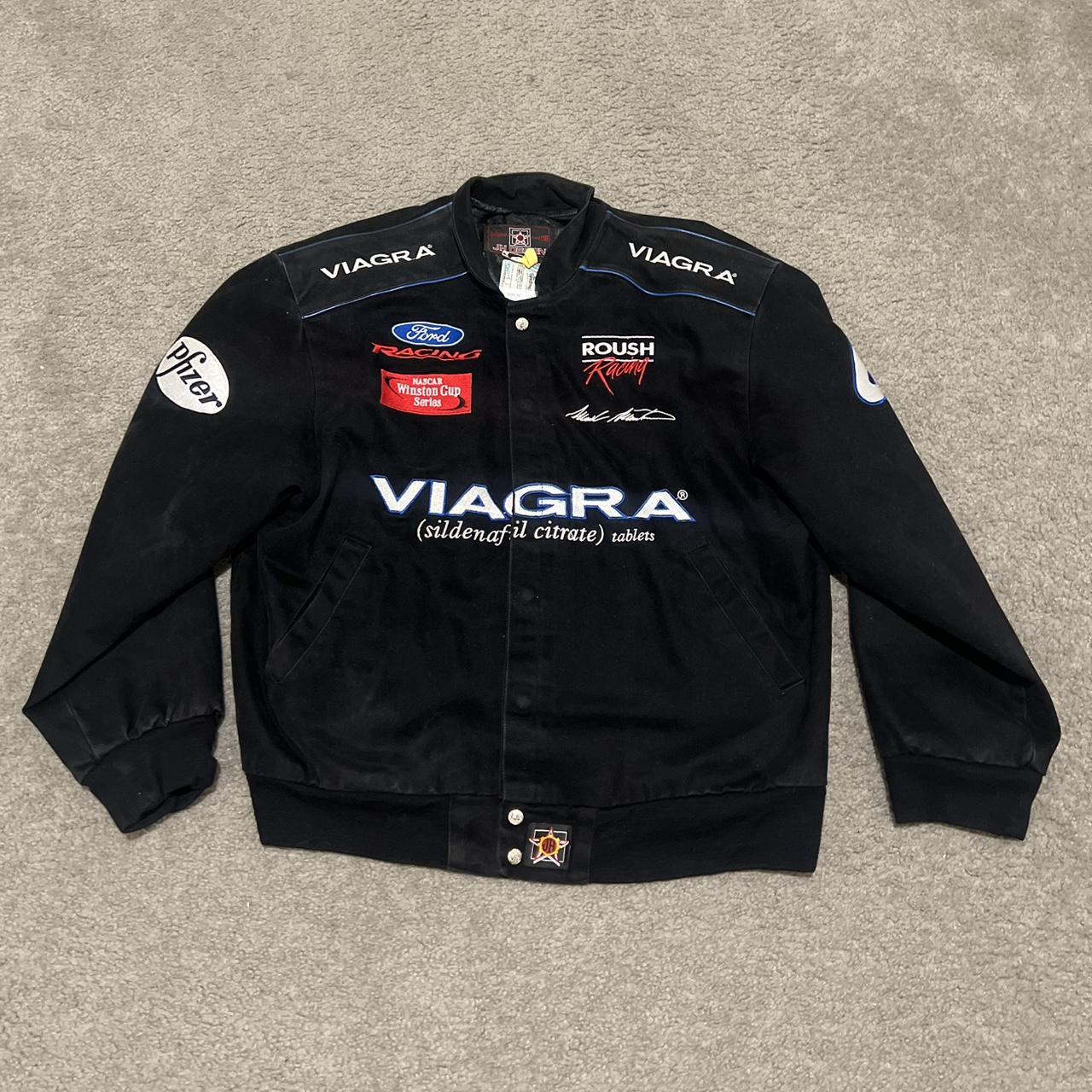 Heavy Black Roush Racing Mark Martin jacket #NASCAR... | Depop